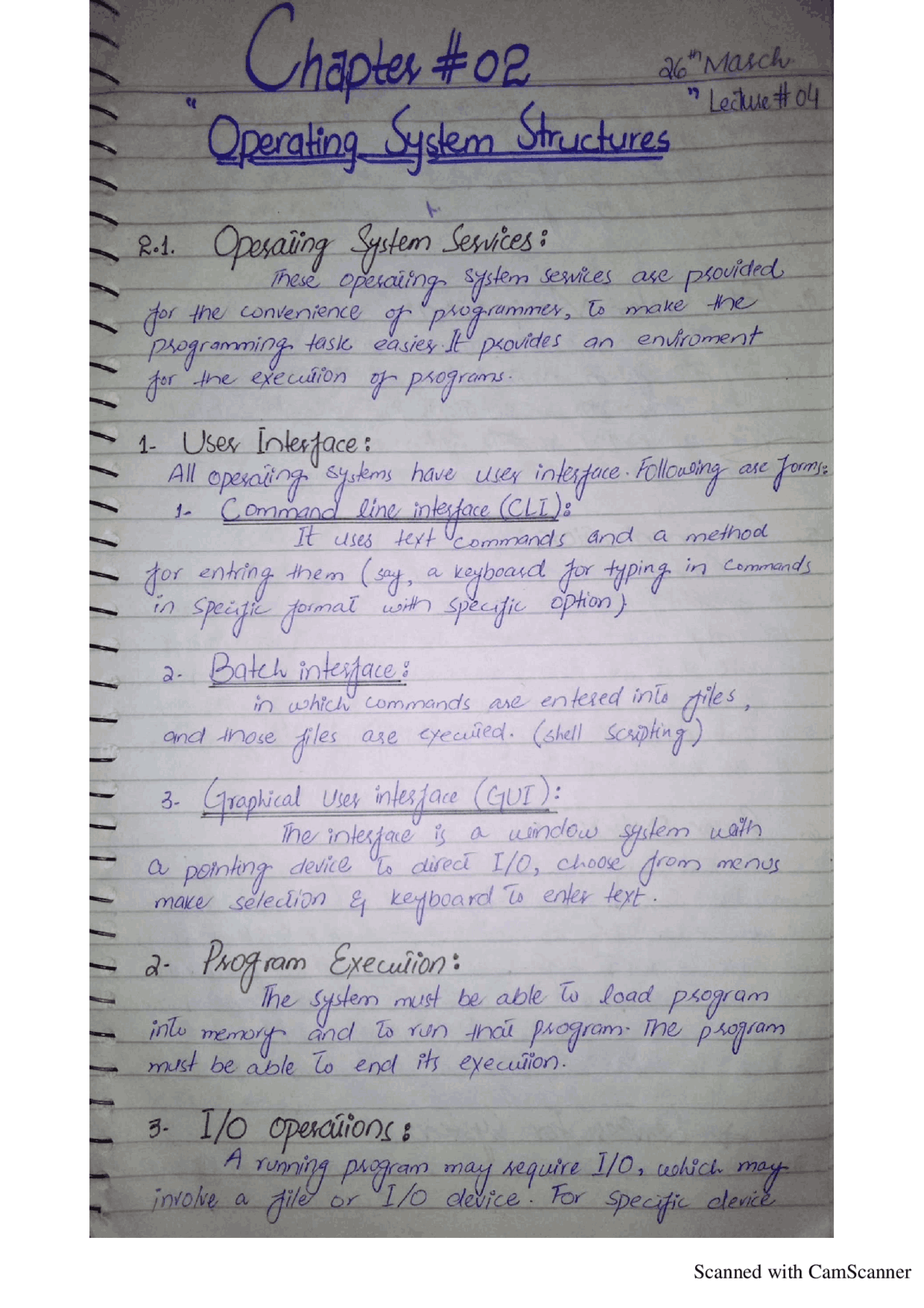 This document contains short questions from the chapter 1-3. | Exercises Operating Systems | Docsity