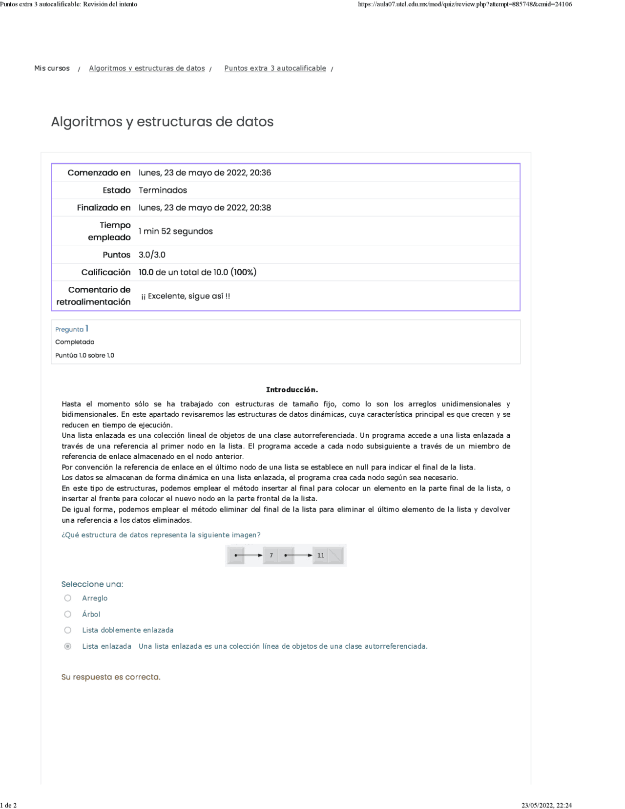 Examen de la semana 3 | Exámenes de Estructuras de Datos y Algoritmos ...