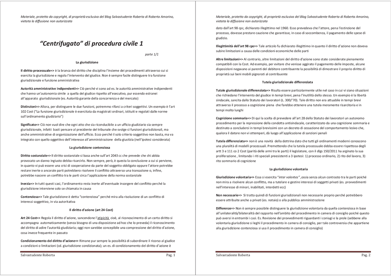 Riassunto Breve Ma Ottimo Appunti Di Diritto Processuale Civile Docsity