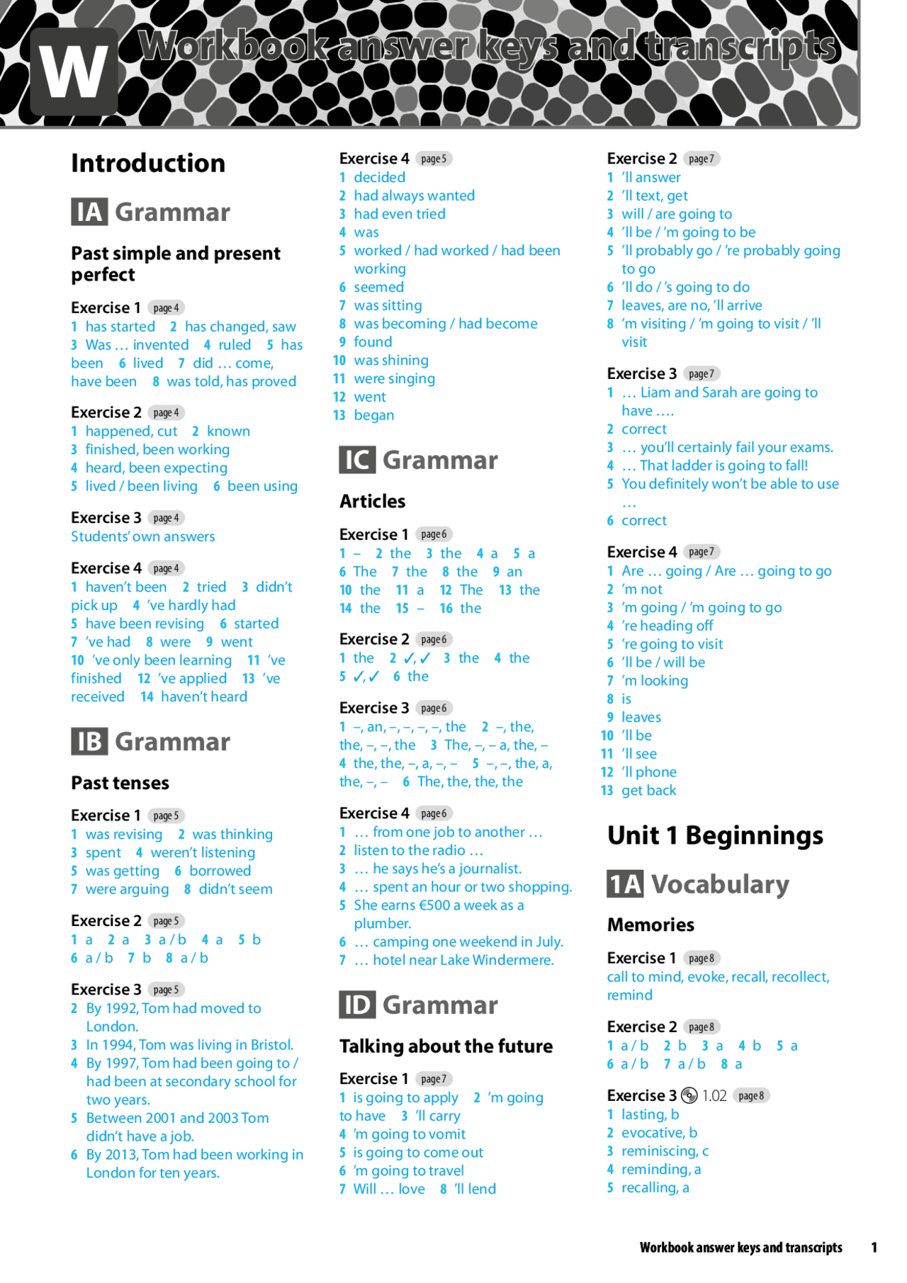 Solutions Advanced Workbook Keys Ejercicios De Inglés Docsity