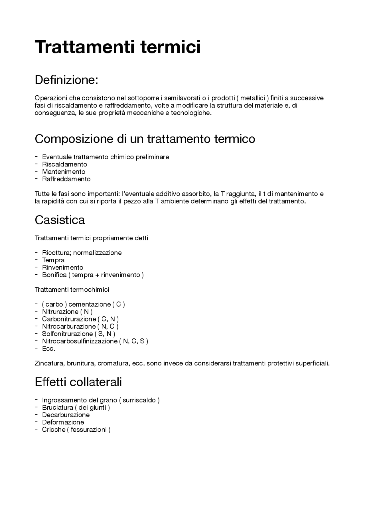 Trattamenti termici - Casistica e spiegazioni | Schemi e mappe ...