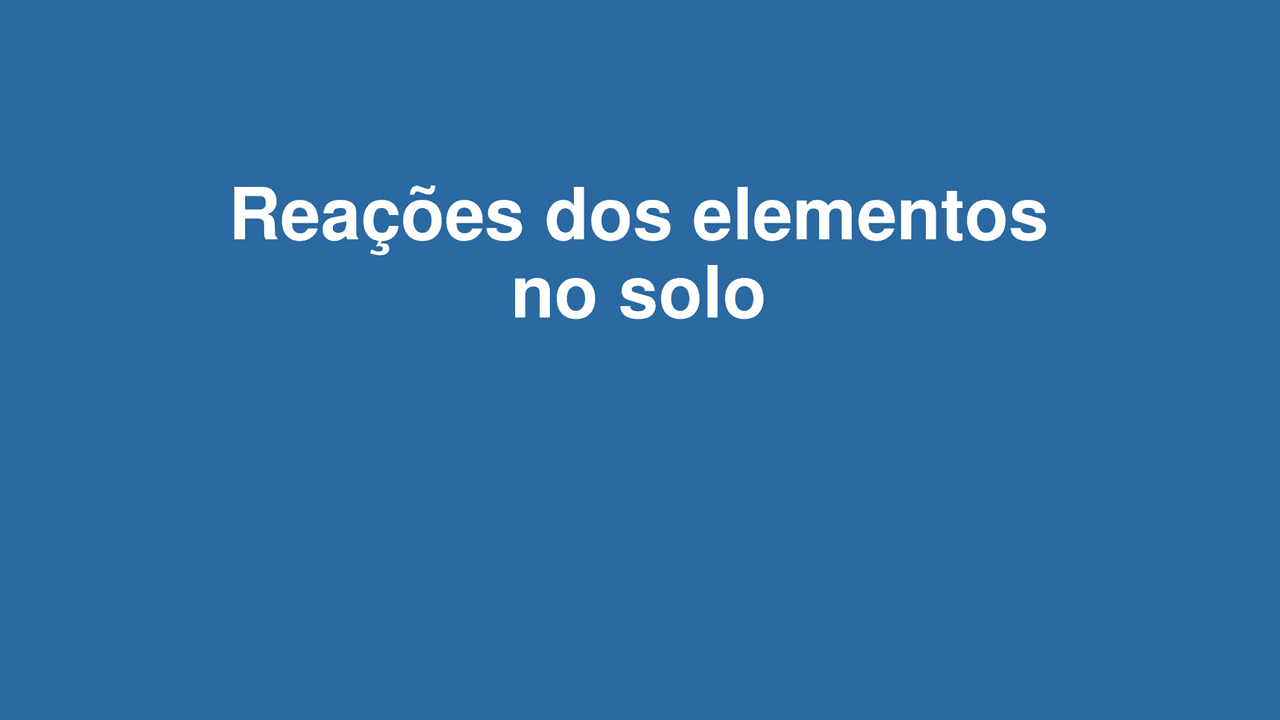 Reações Dos Elementos No Solo Notas De Aula Agronomia Docsity