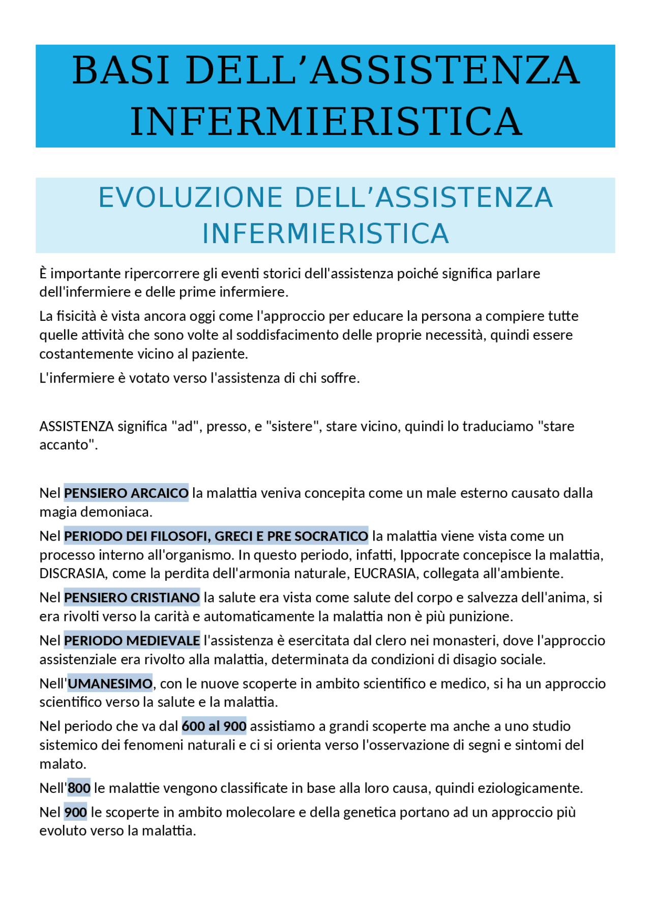 Principi Dellassistenza Infermieristica A3 Appunti Di