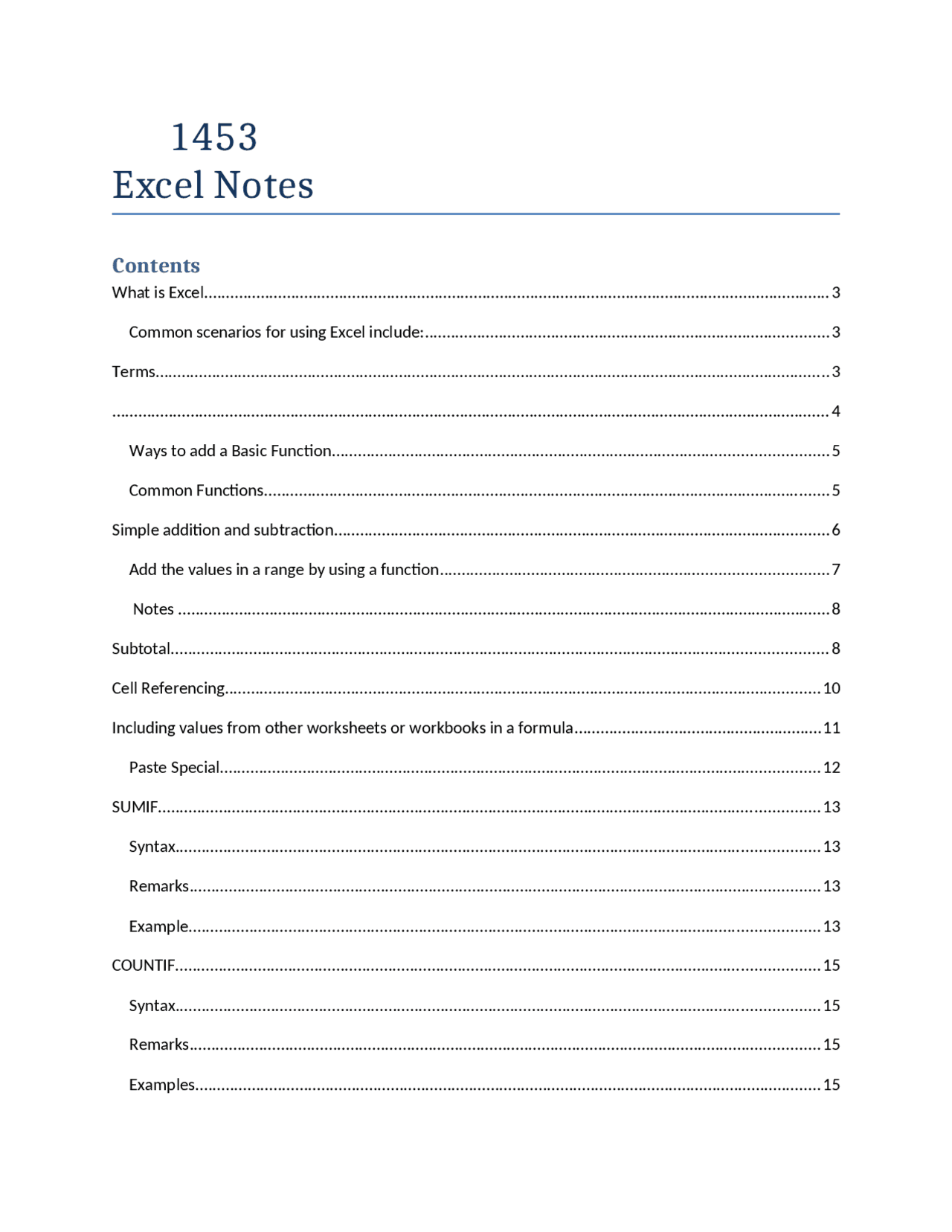 Exceladvancedexcelnotes Lecture Notes Computer Science Docsity 5101