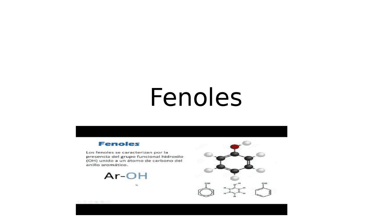 Documento diapositiva sobre los fenoles | Diapositivas de Química ...