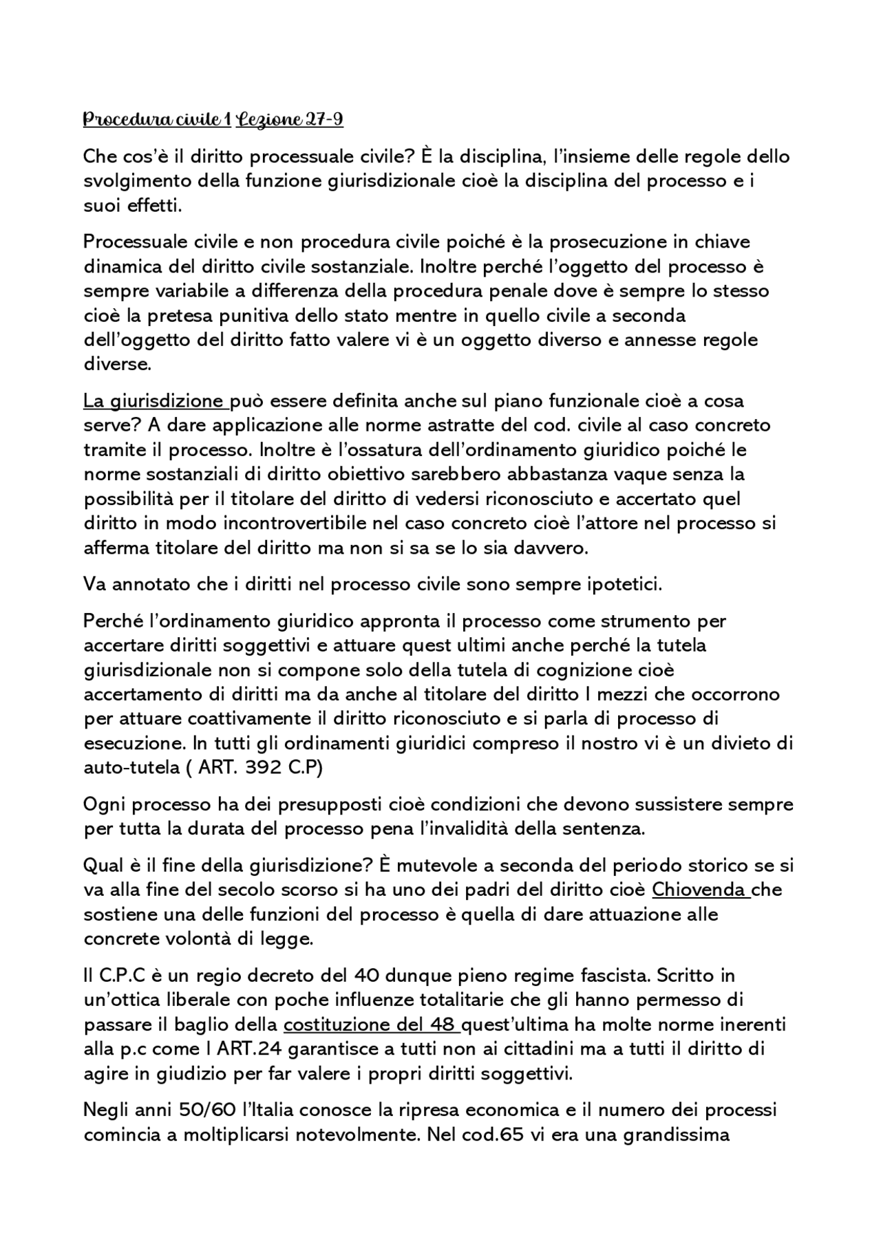 Appunti Lezione Completo Appunti Di Diritto Processuale Civile Docsity