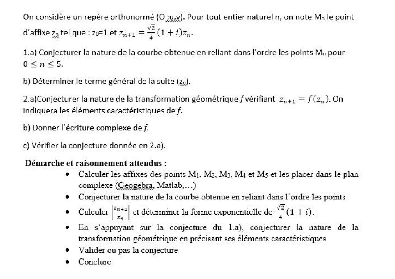 2 Exercice Nombre Complexe Exercises Mathematics Docsity