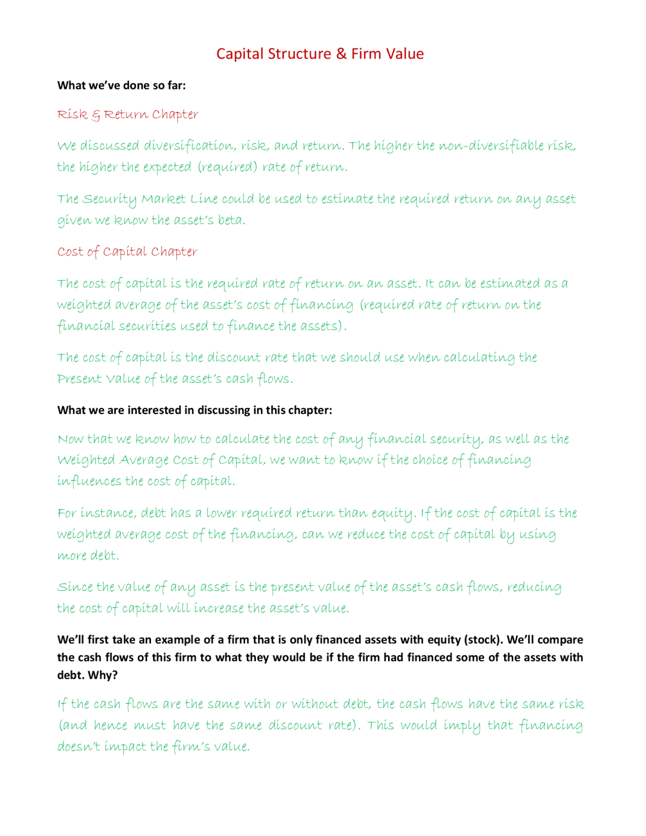 Capital Structure & Firm Value | Exercises Financial Accounting | Docsity