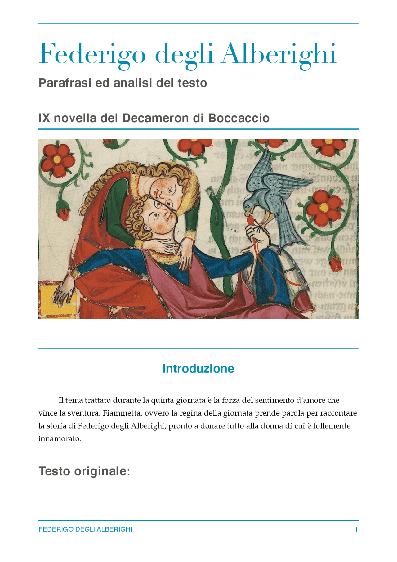 Federigo degli alberghi - Riassunto e parafrasi | Schemi e mappe ...