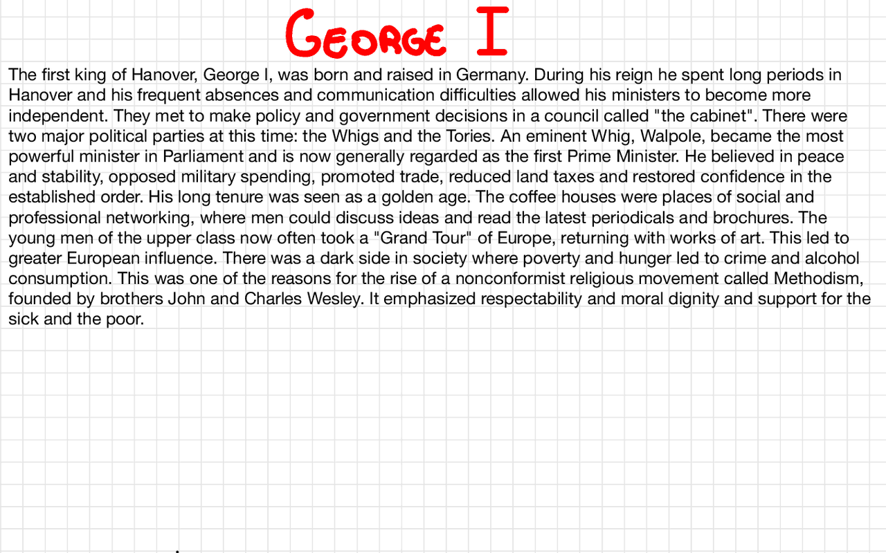 The first Hanoverians | Schemi e mappe concettuali di Inglese | Docsity