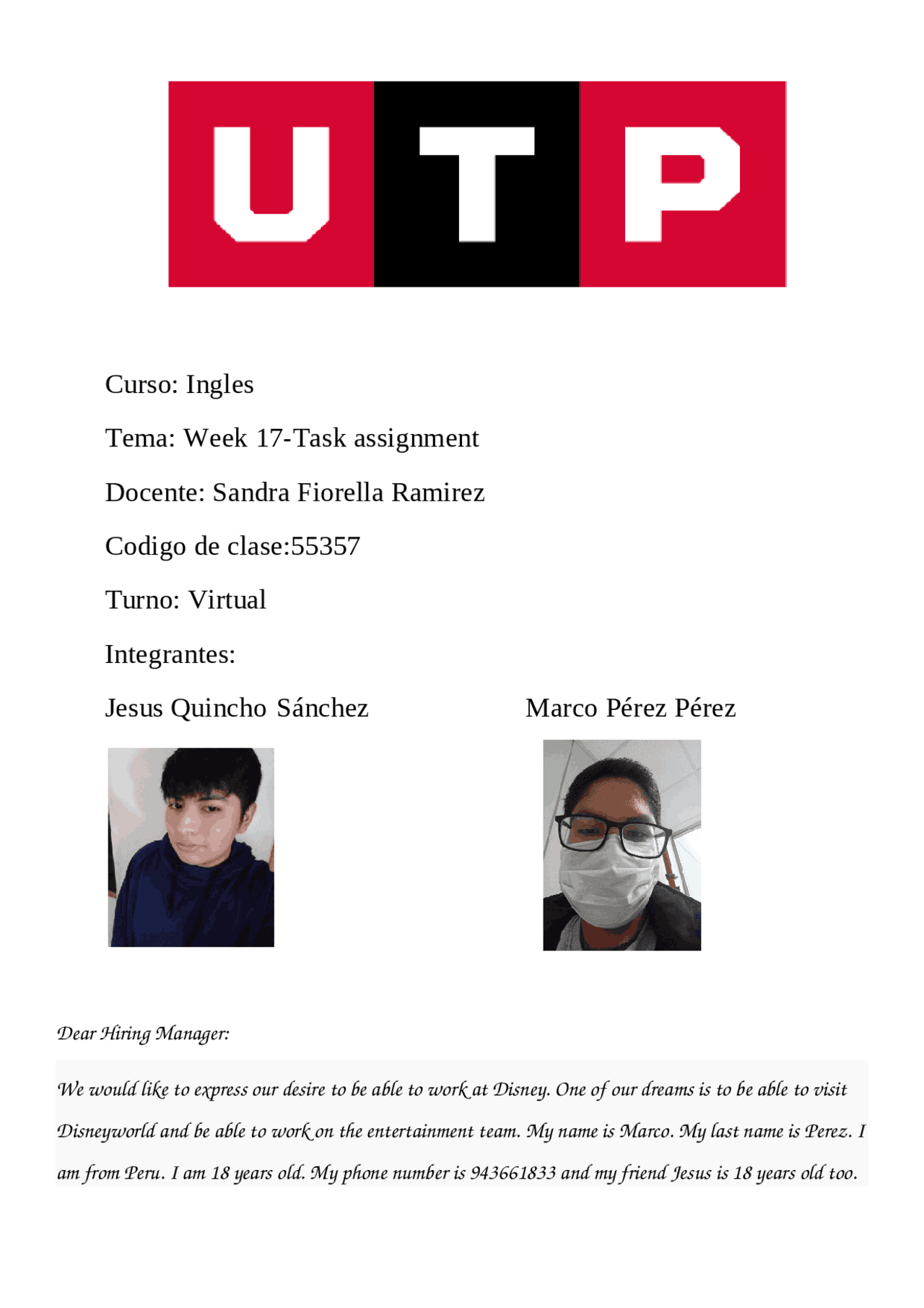 Week 17 Task Assigment Diapositivas De Idioma Inglés Docsity