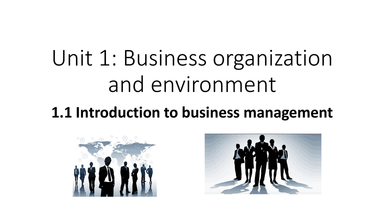 Introduction to business management | Apuntes de Economía de la Empresa ...