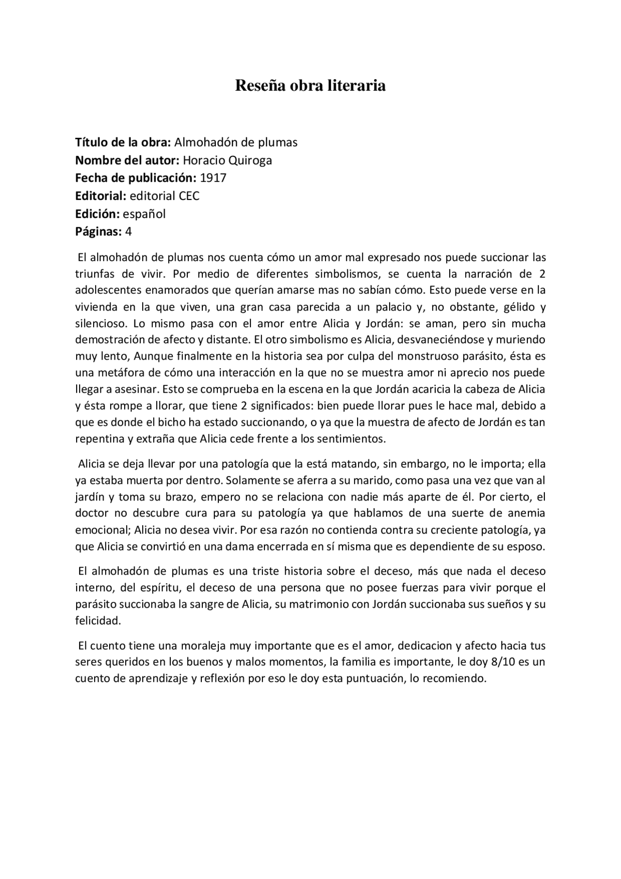 Lenguaje Español Lectura de analisis de Cuento | Cheat Sheet Law | Docsity