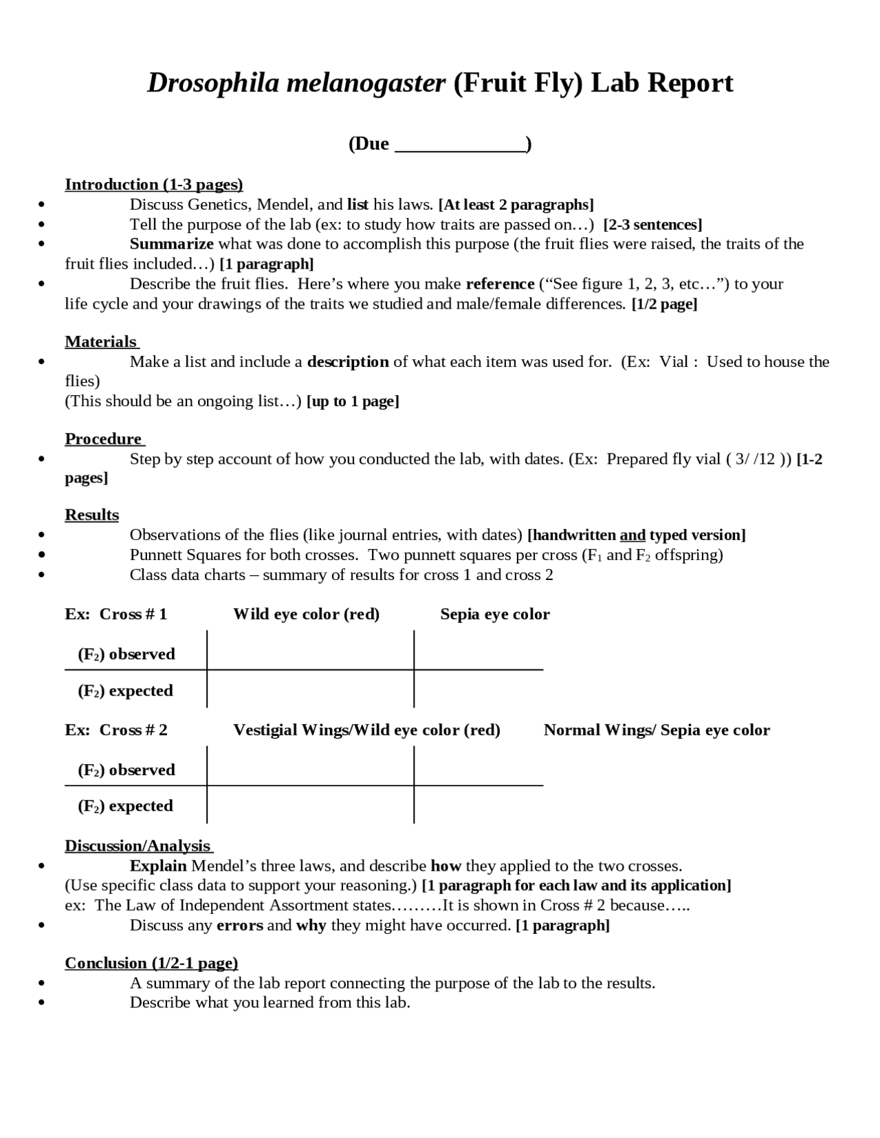Lab report flies biolgy | Study Guides, Projects, Research Biology ...