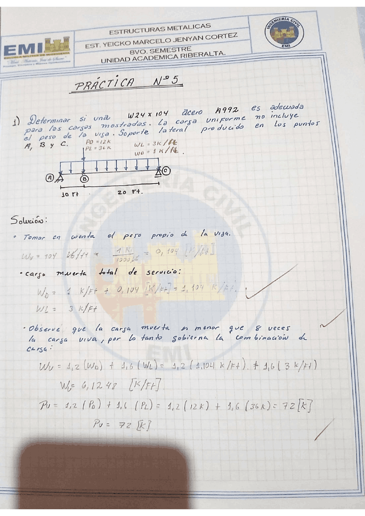 Diseño De Vigas Simples Ejercicios De Estructuras Metálicas Docsity