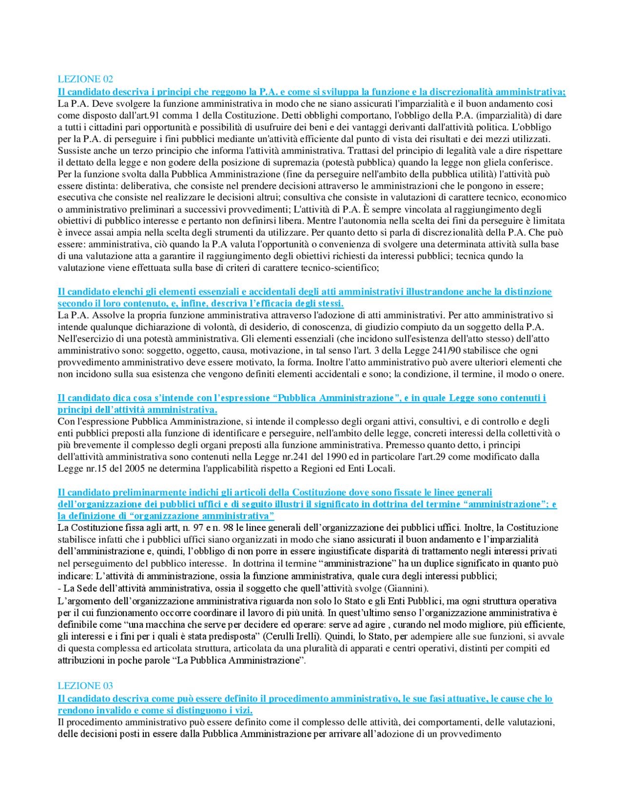 Diritto pubblico - Risposte Aperte - AGGIORNATO | Panieri di Diritto Pubblico | Docsity