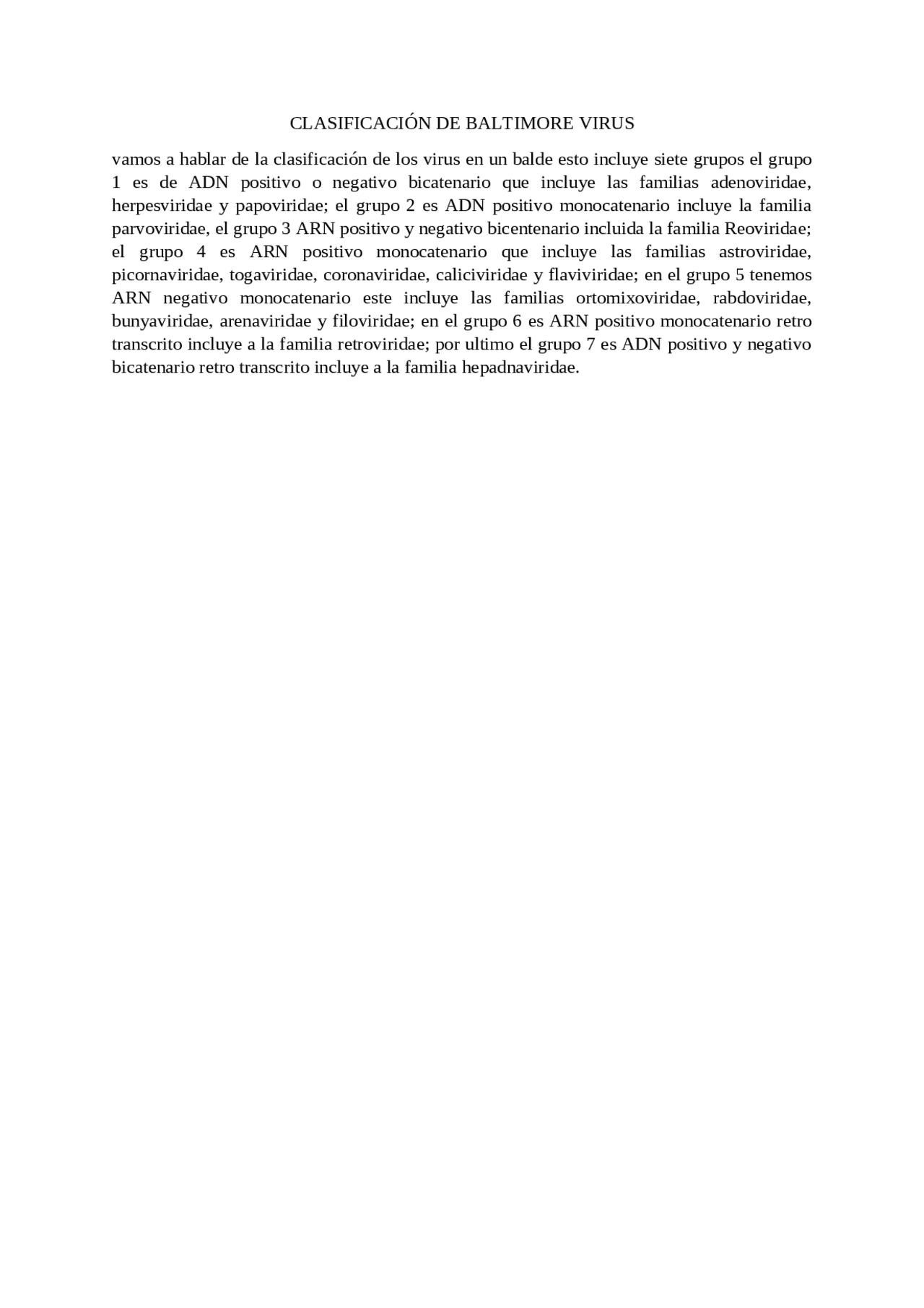 Clasificacion De Los Virus Apuntes De Virología Docsity