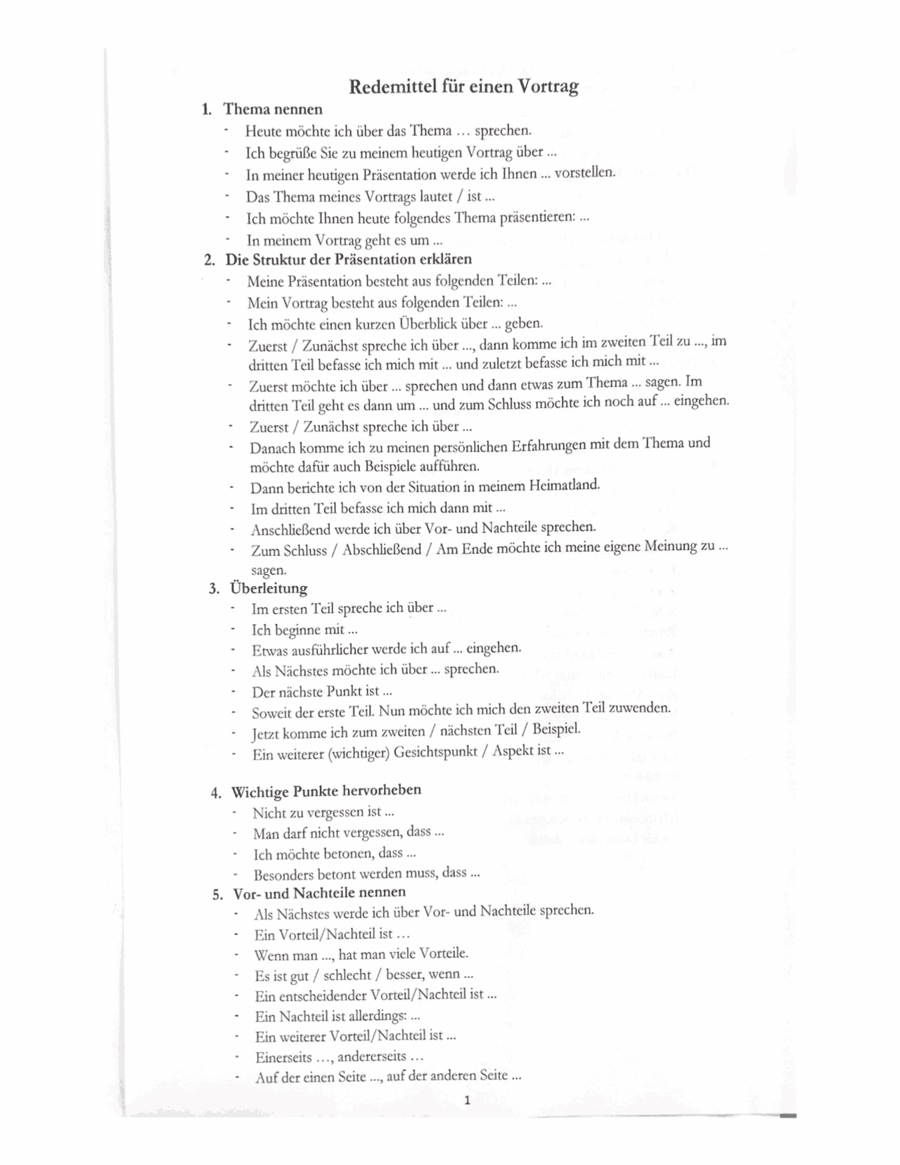 Instruction For Speaking Test Exercises English Docsity