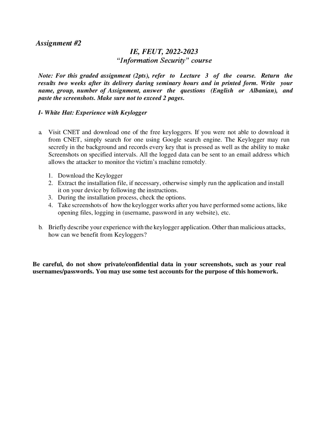 Assignment On Computing Skripte Computeranwendungen Docsity