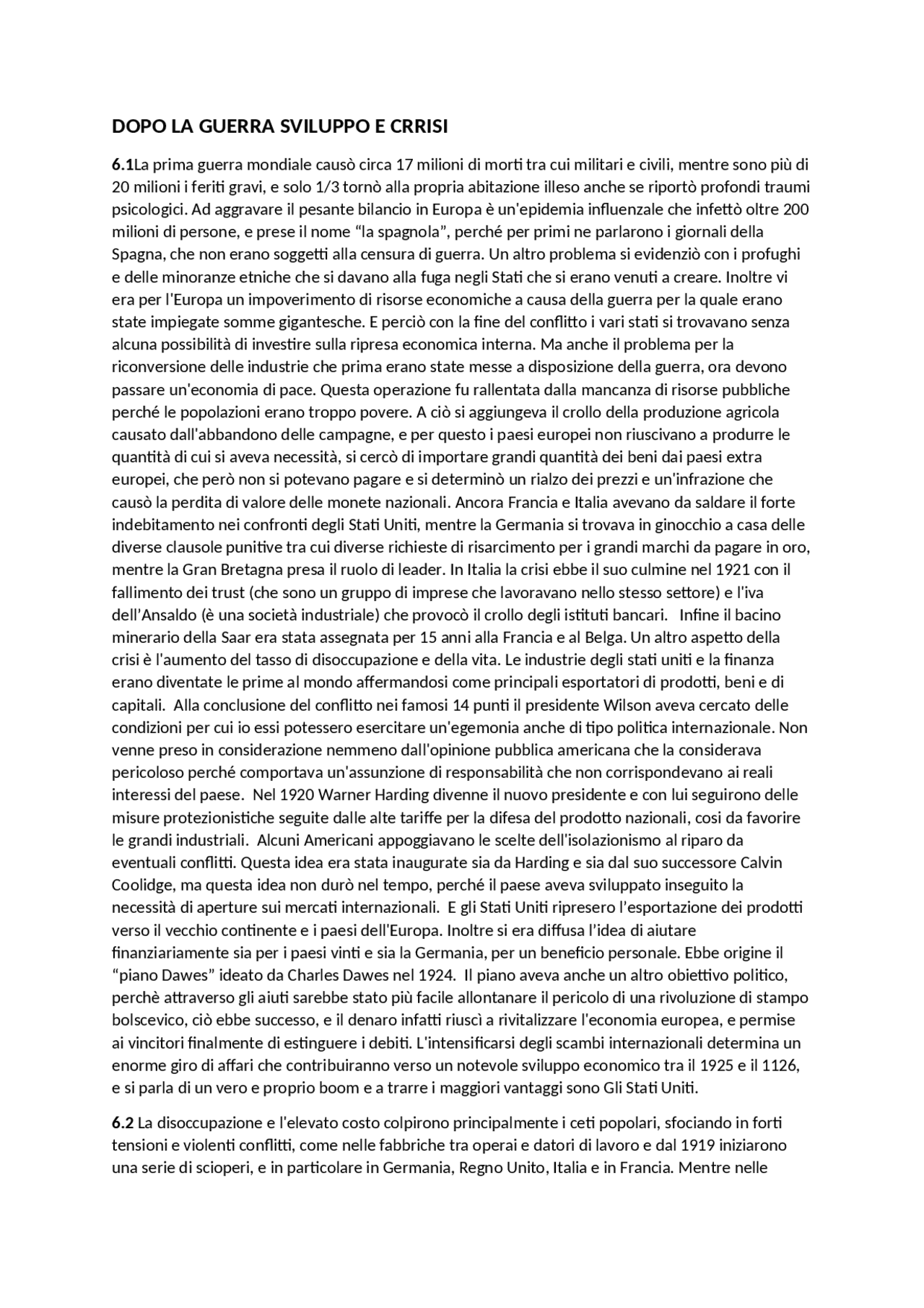 Crisi economica e sociale in Europa dopo la Prima Guerra Mondiale ...