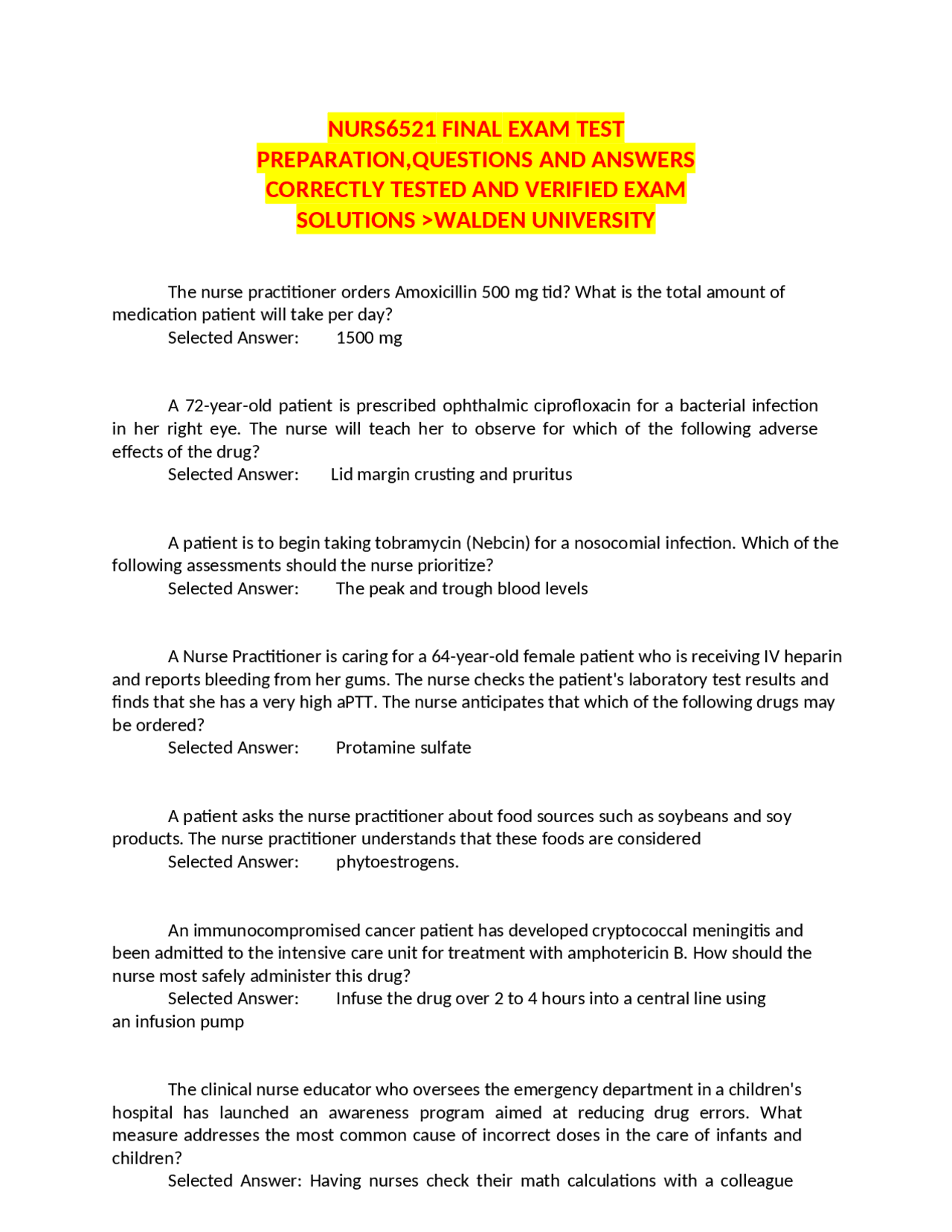 Nurs6521 Final Exam Test Preparationquestions And Answers Correctly