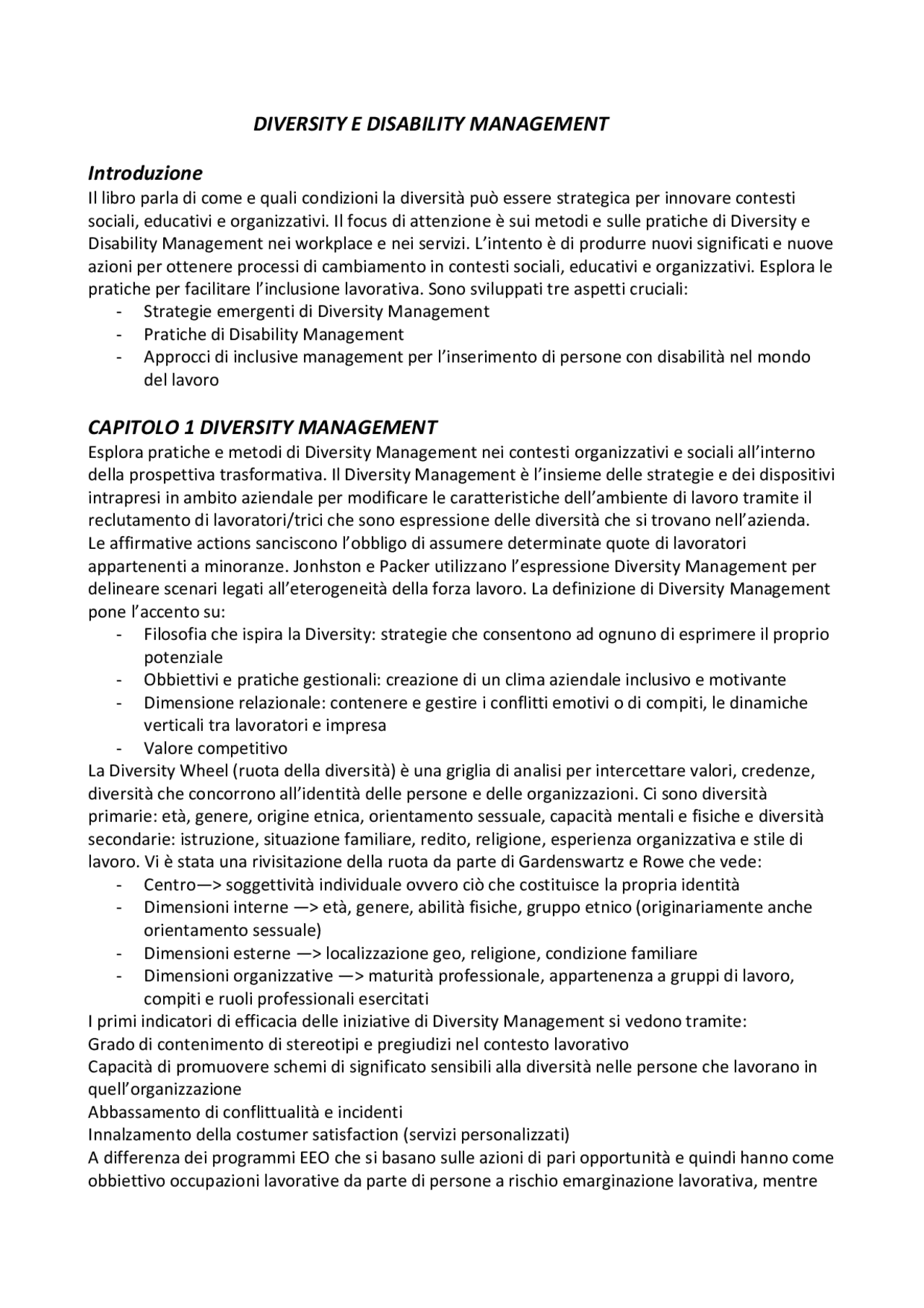 Diversity E Disability Management Esperienze Di Inclusione Sociale