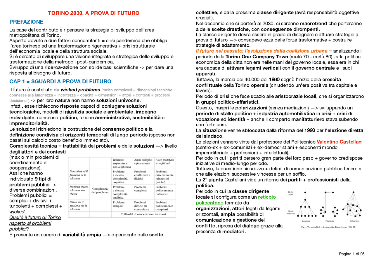 Torino 2030. A prova di futuro - riassunto completo | Dispense di ...