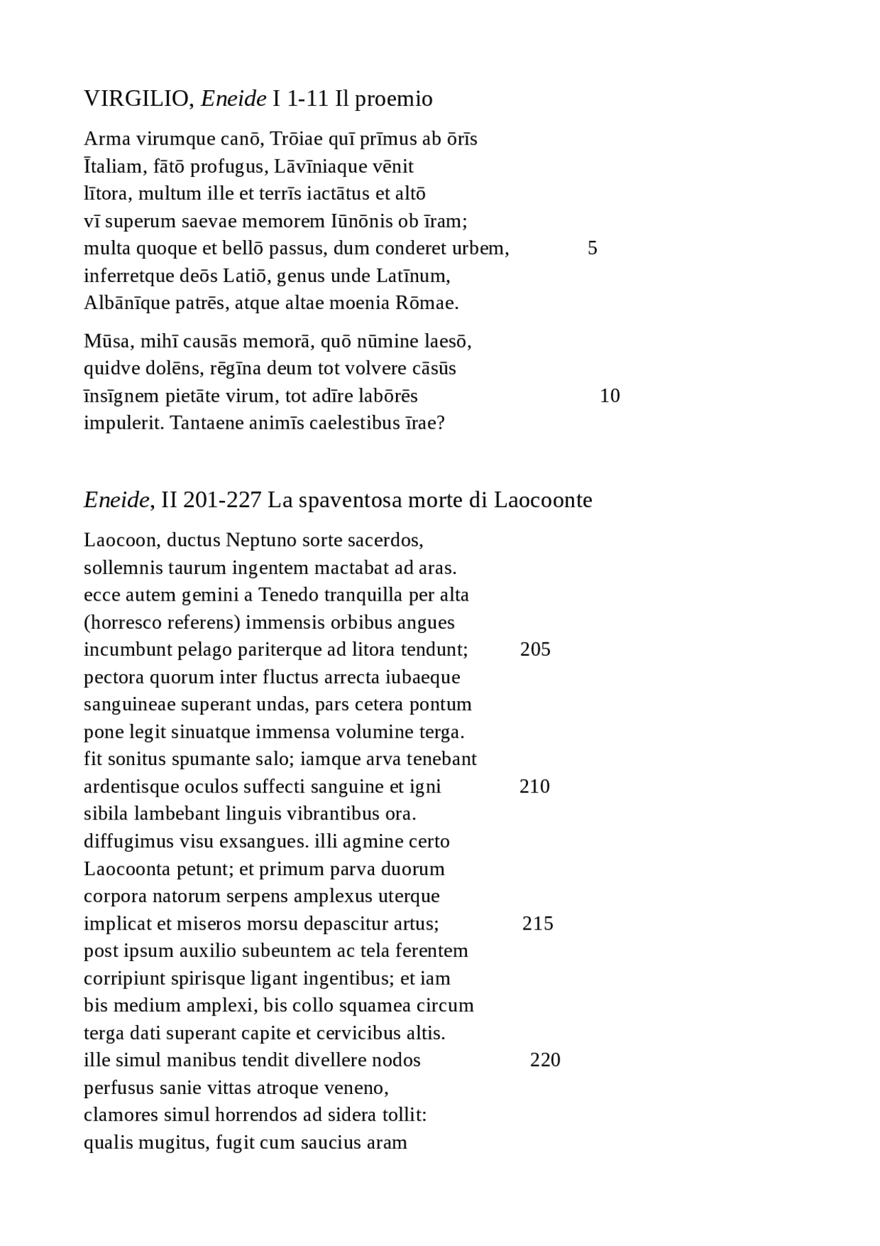 Virgilio E Orazio Testi Schemi E Mappe Concettuali Di Latino Docsity