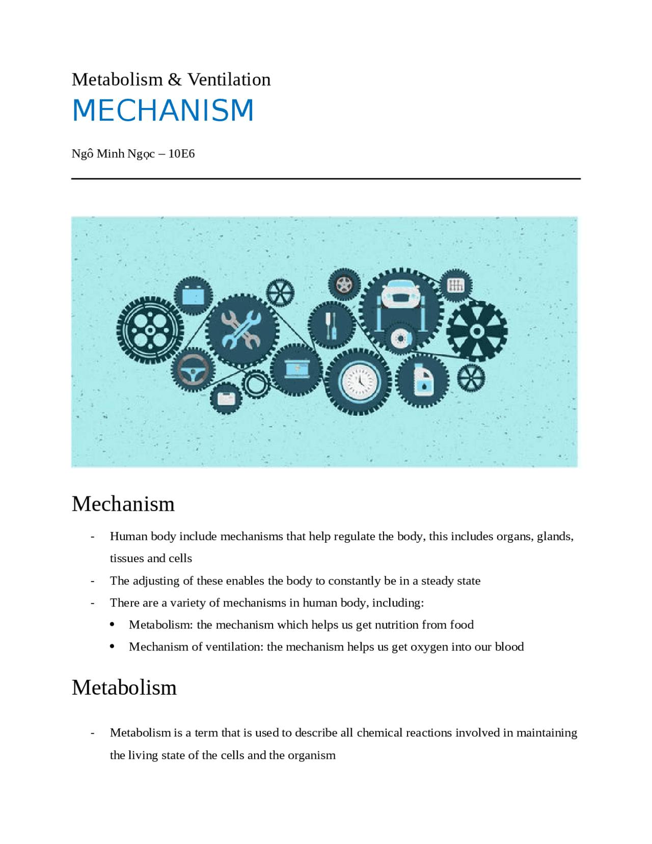 Listening record about metabolism | Exercises English | Docsity