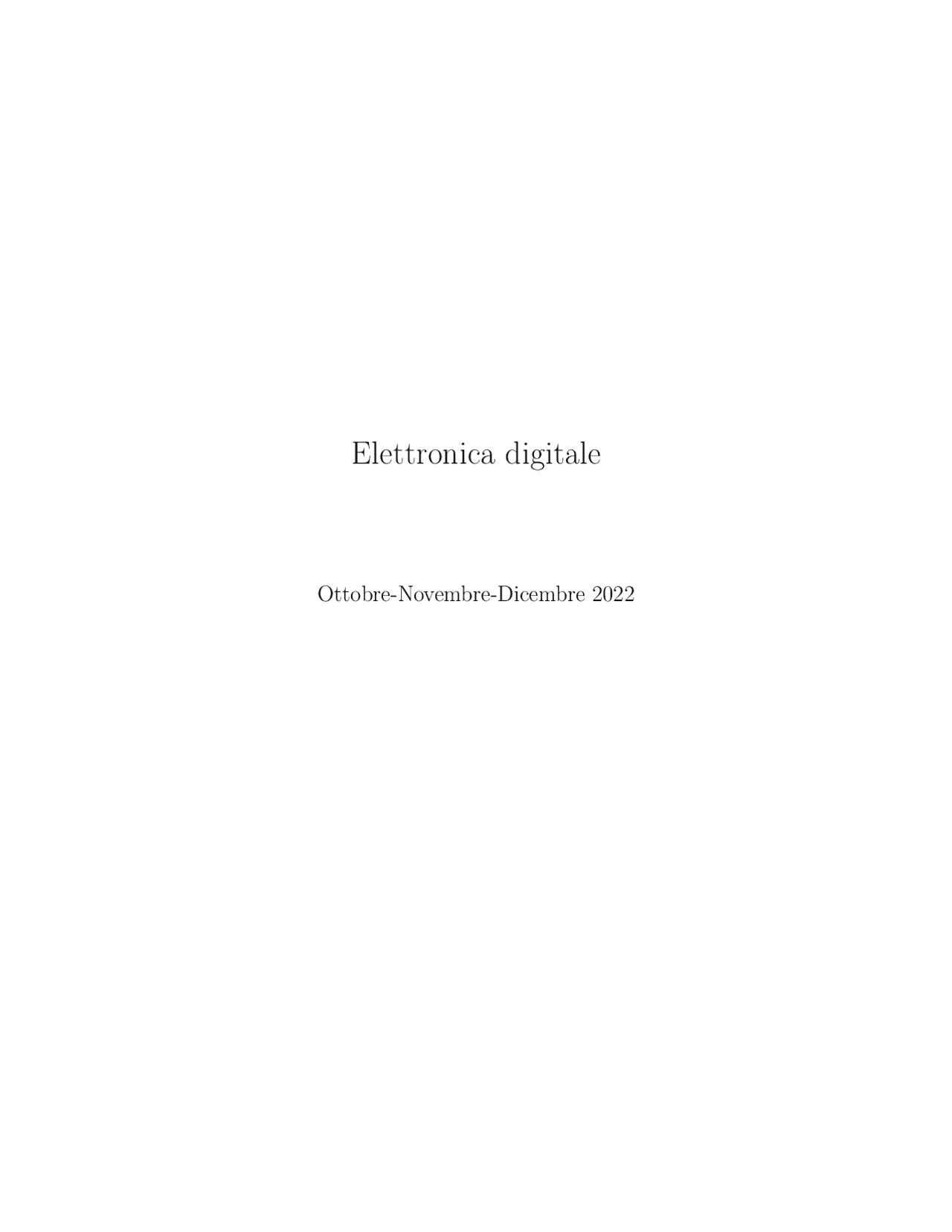 Appunti Completi Elettronica Digitale Aa 2022 2023 Appunti Di