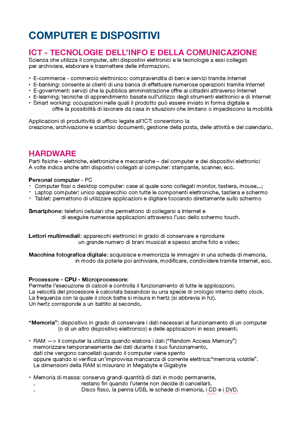 Modulo 1 Nuova Ecdl Computer Essential Schemi E Mappe Concettuali