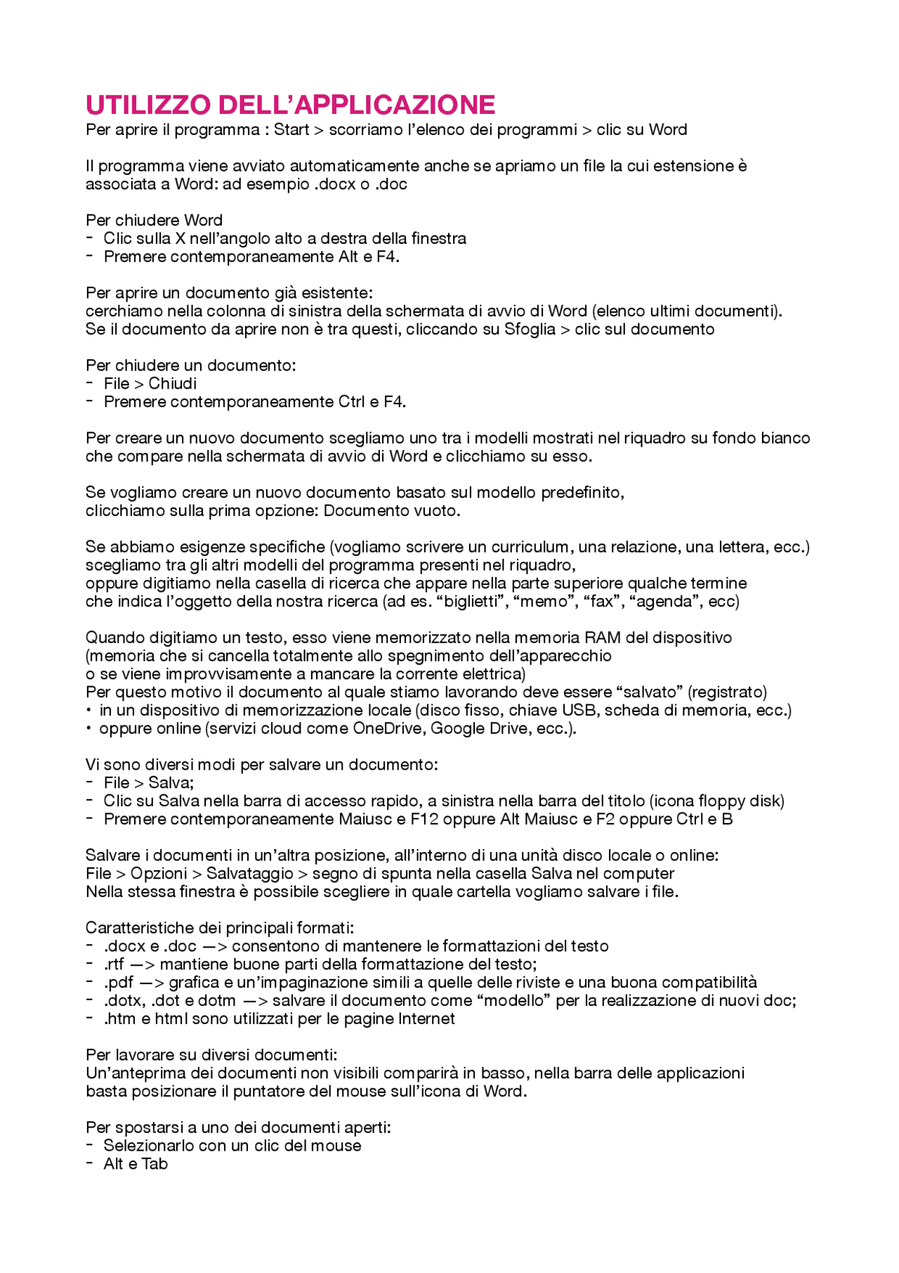 Modulo 3 Nuova Ecdl Word Processing Schemi E Mappe Concettuali Di