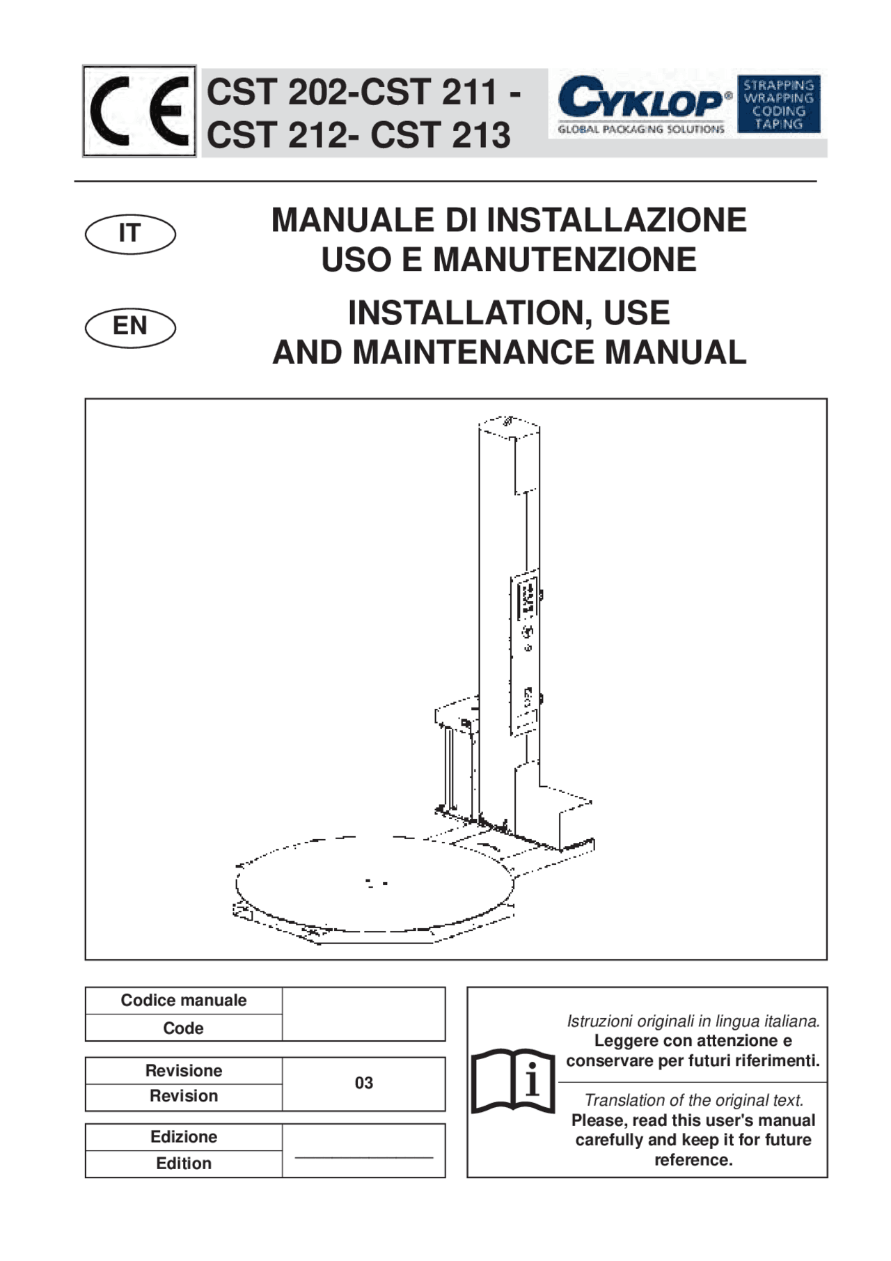 Manual de Instalação, Uso e Manutenção de CST 202-CST 213 - Prof ...