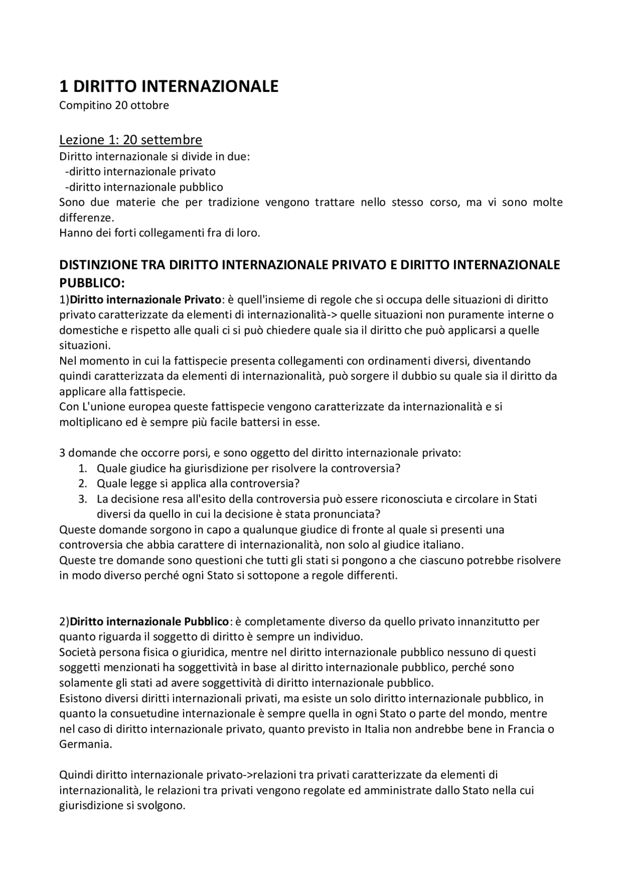 Prima Parte Di Diritto Internazionale Privato Schemi E Mappe