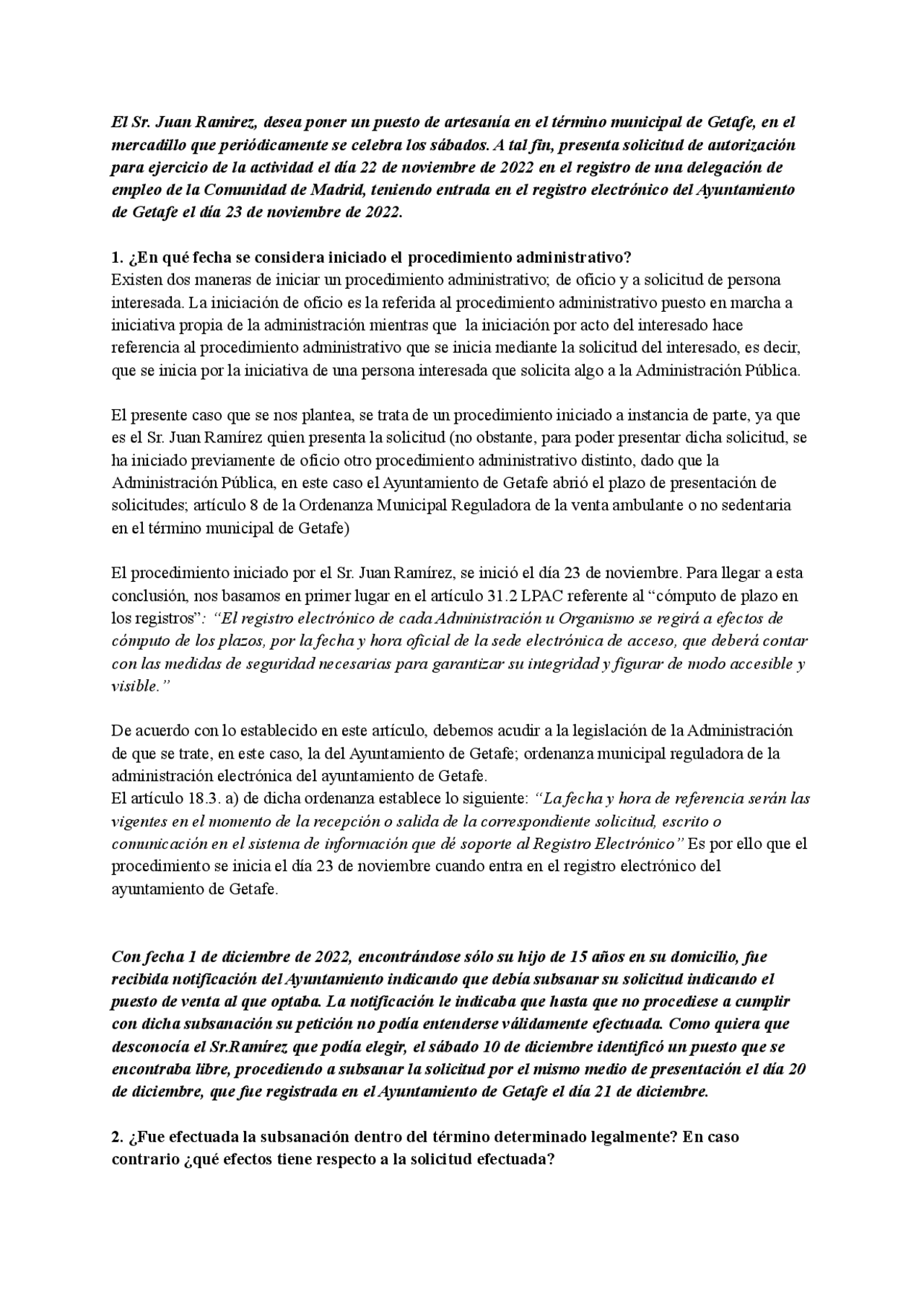 practica final admin | Ejercicios de Derecho Administrativo | Docsity