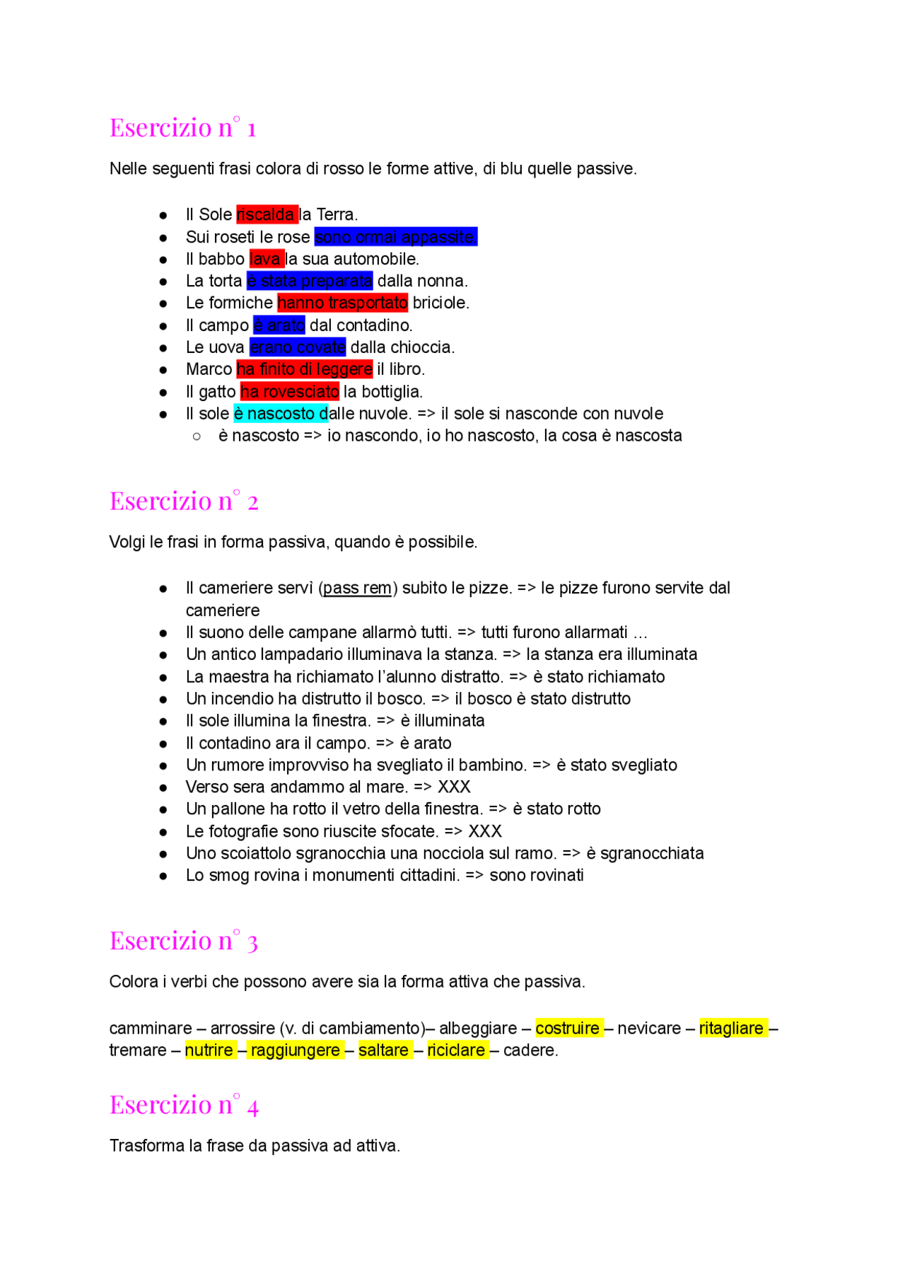 Differenza Attiva E Passiva Schemi E Mappe Concettuali Di Italiano