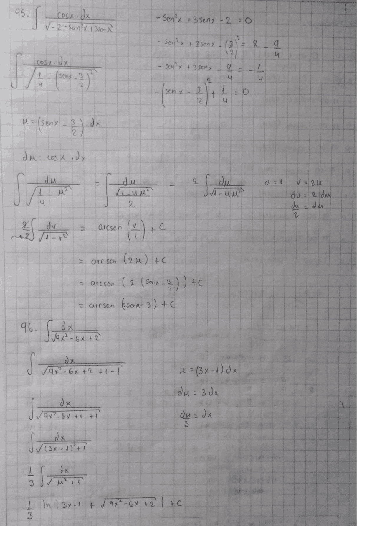 Ejercicios de integrales indefinidas | Ejercicios de Matemáticas | Docsity
