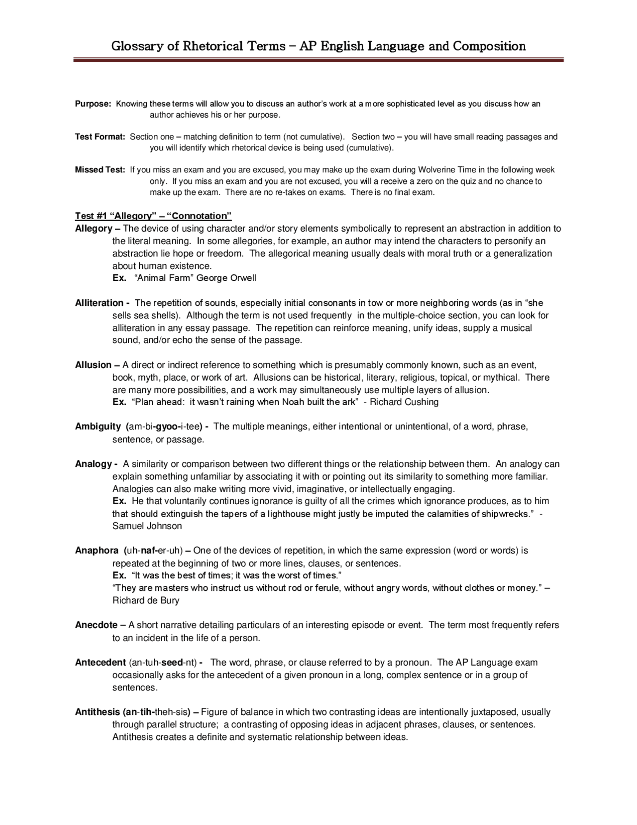 AP English Language and Composition - Literary Devices and Rhetorical ...