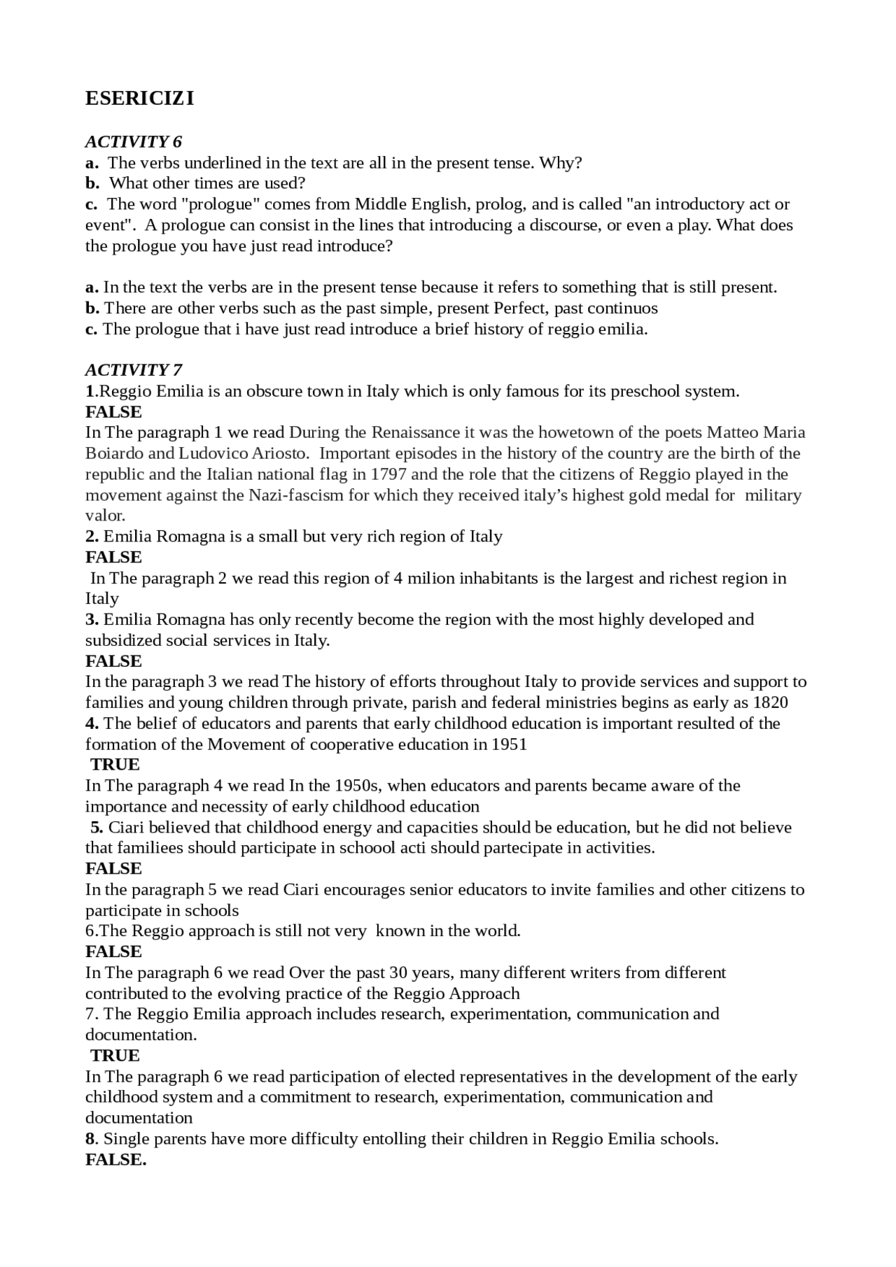 Esercizi Issues In Education Esercizi Di Lingua Inglese Docsity