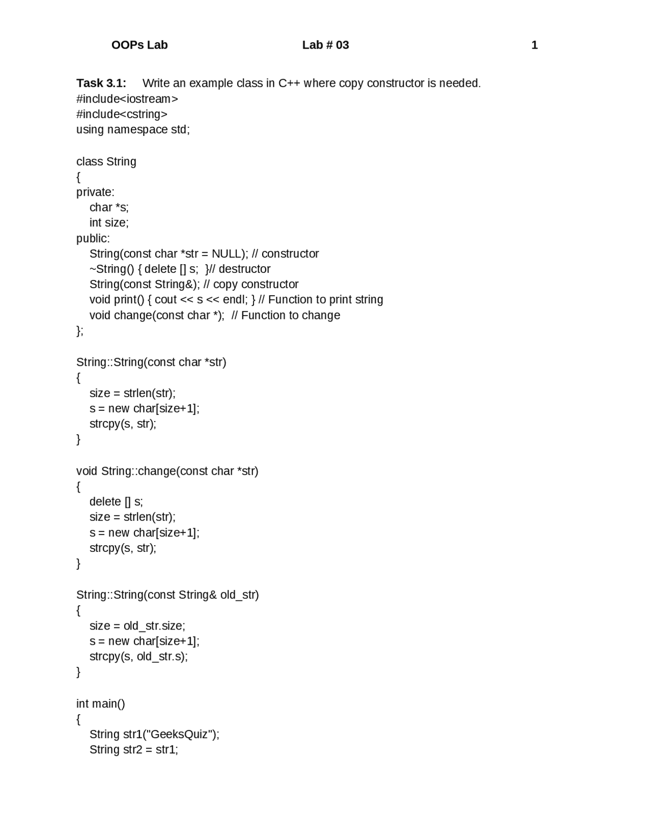 Oop Lab 3 Solutions Create A Class Car Write A Class Where Copy