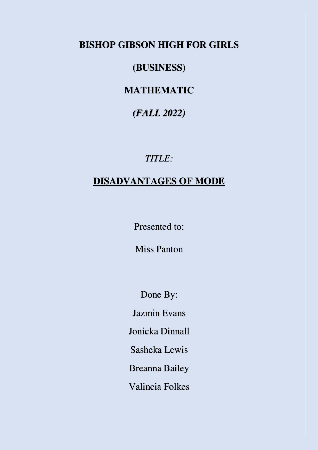 Disadvantages Of Mode Exercises Mathematics Docsity