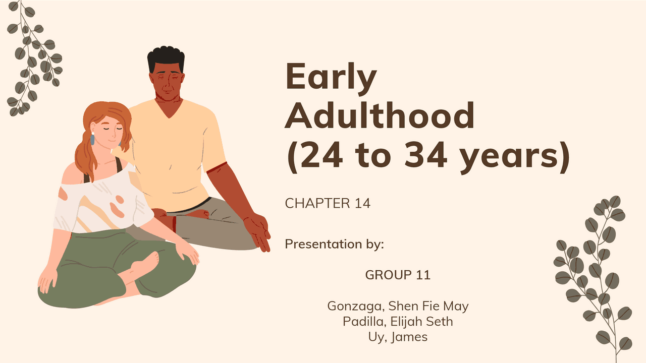 Early adulthood- developmental psychology | Lecture notes Psychology ...