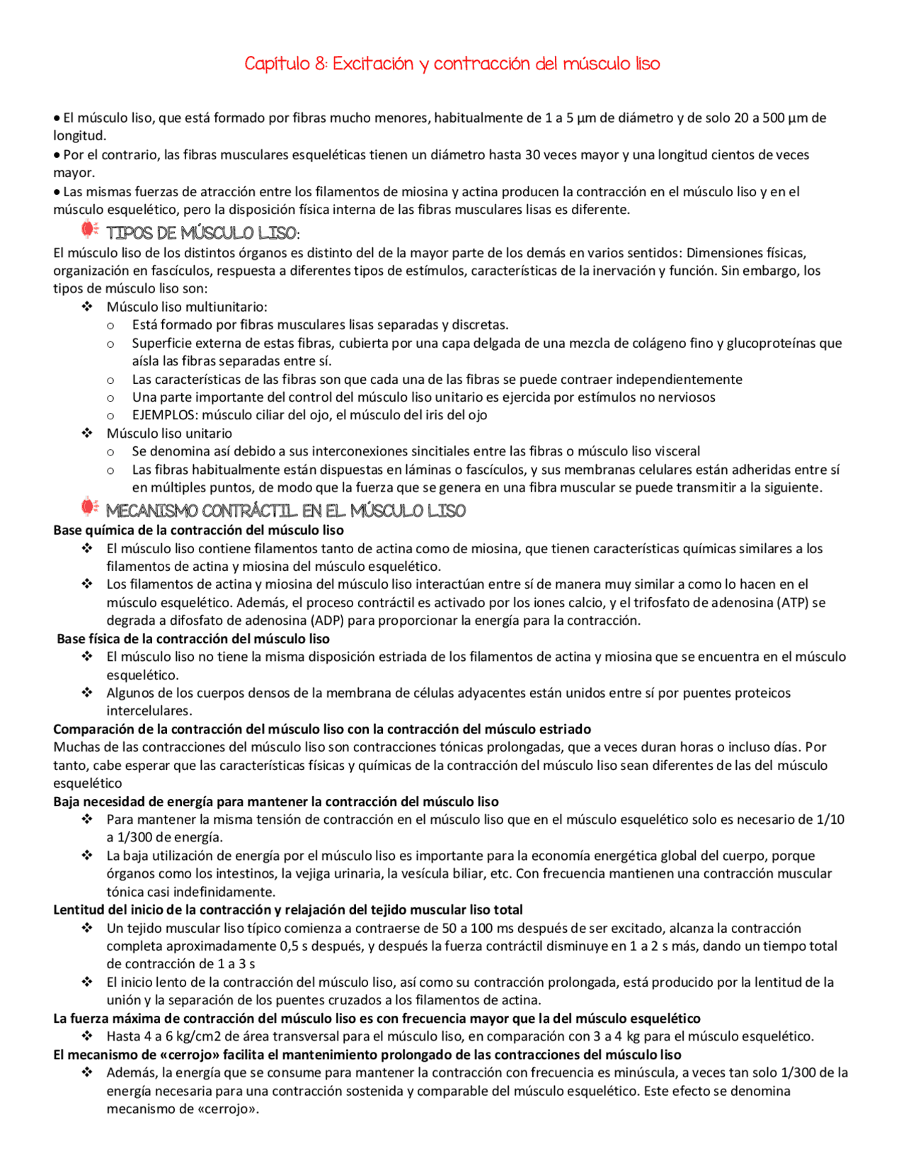 Resumen fisiologia capitulo 8 guyton | Guías, Proyectos, Investigaciones de Fisiología | Docsity