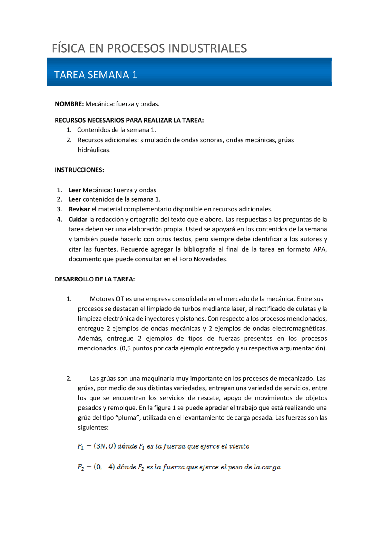 Tarea Fisica Semana 1 Iacc Contenido Apuntes De Física Docsity