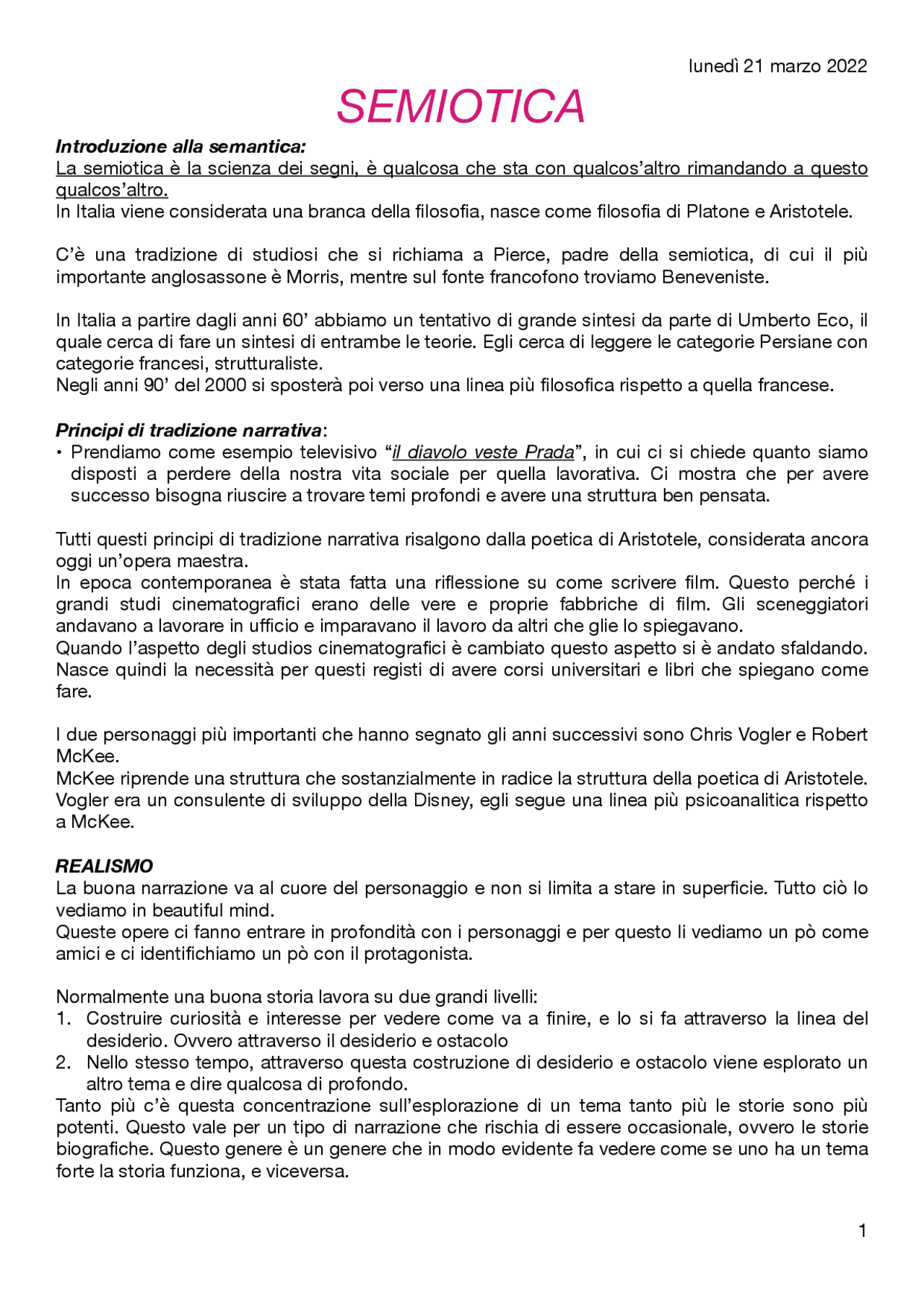 Semiotica Appunti Del Corso Esercizi Di Semiotica Docsity