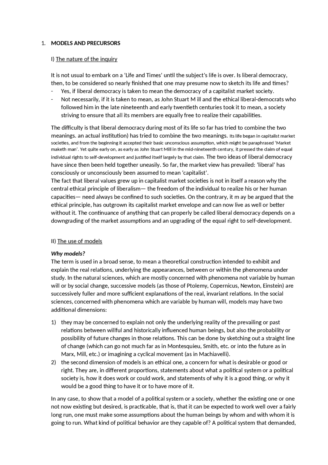 Riassunto "The Life and Times of Liberal Democracy" - C.B. Macpherson ...