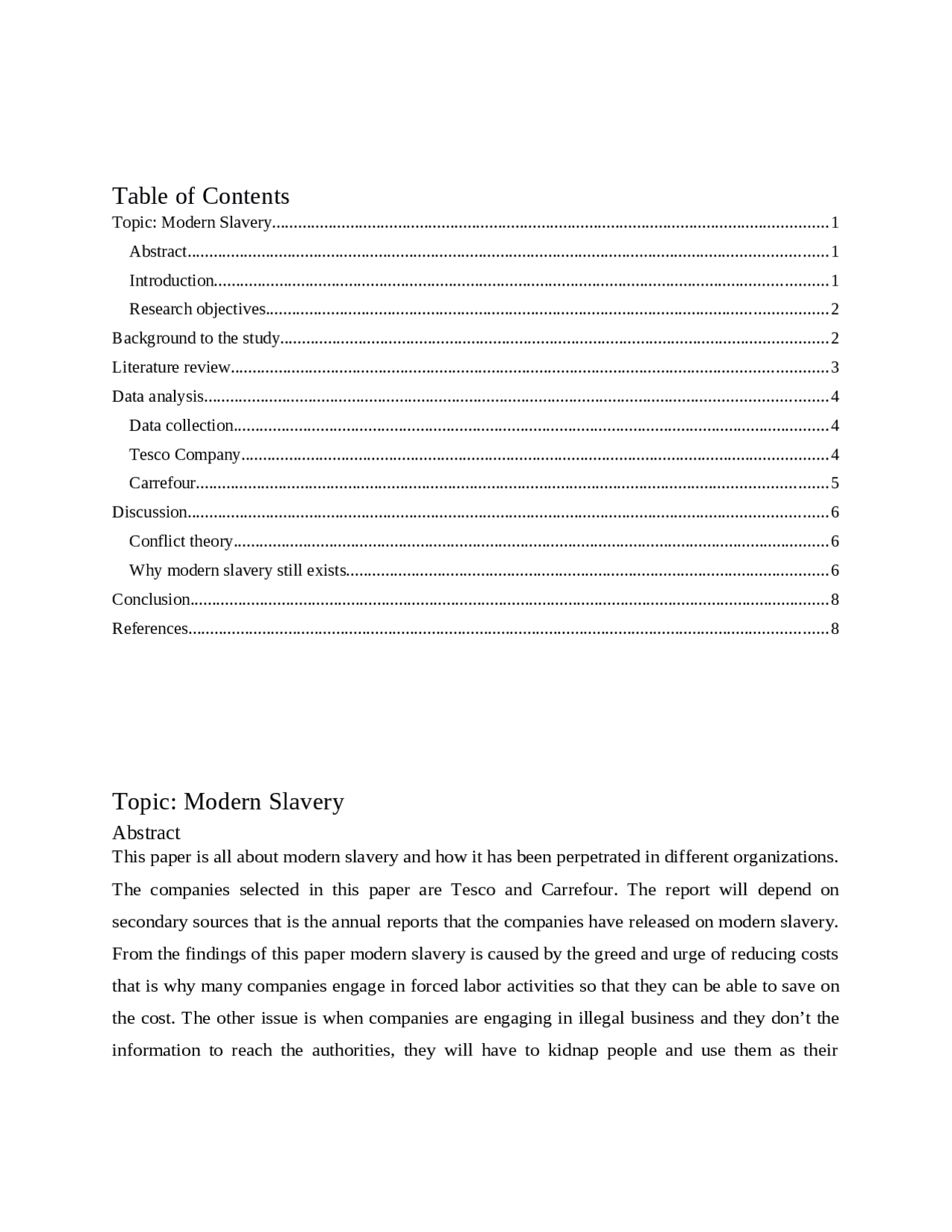 Modern slavery notes document/ | Exams Economics | Docsity