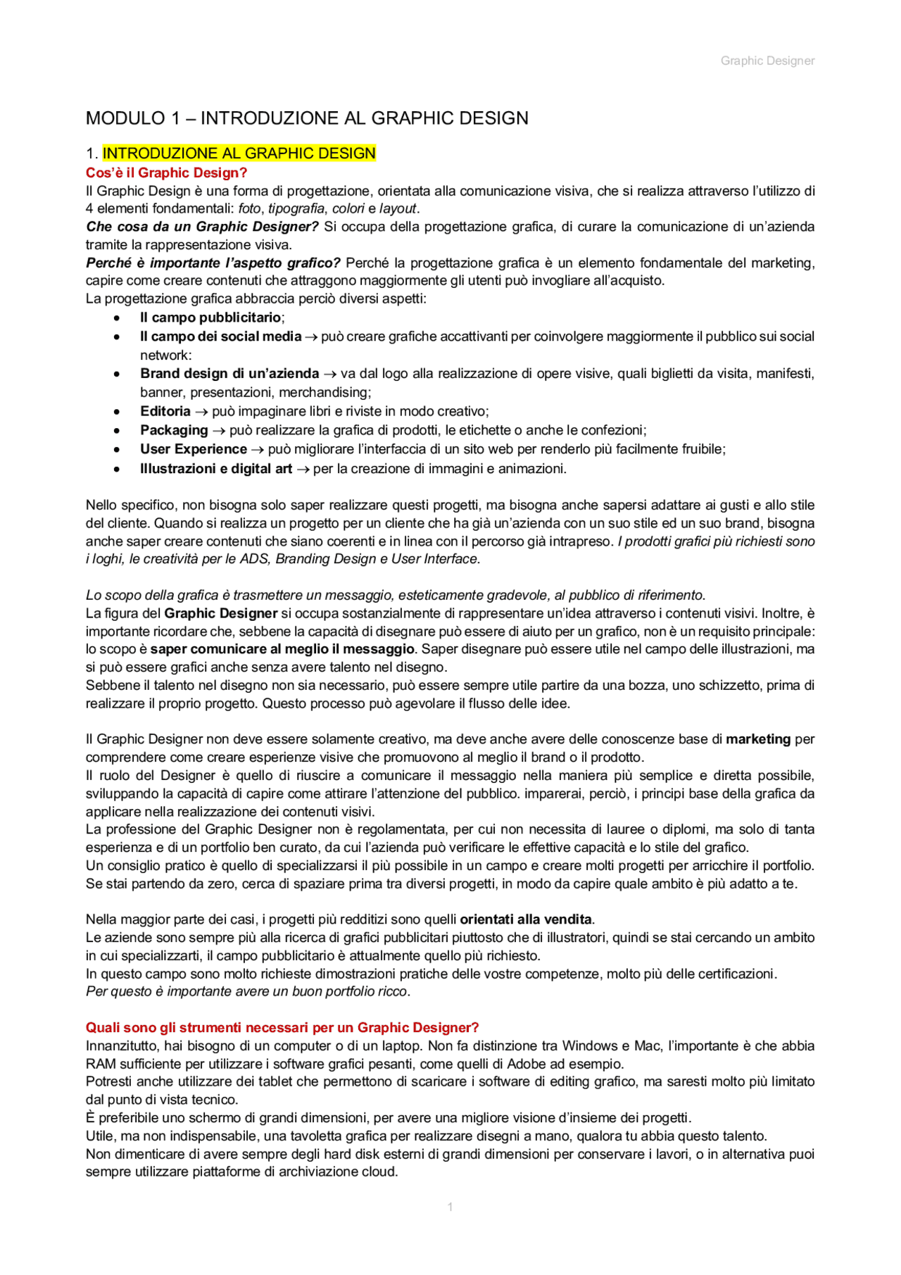 Appunti Di Graphic Designer Appunti Di Comunicazione Grafica Docsity