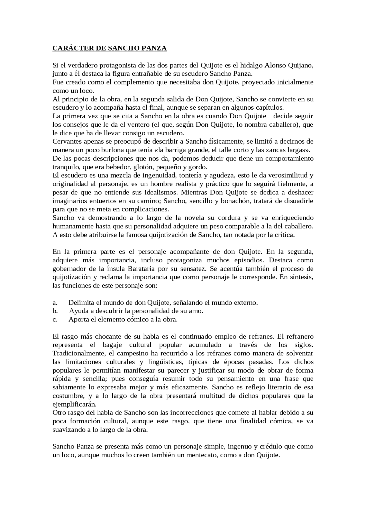 Don Quijote de la Mancha | Apuntes de Literatura Universal | Docsity