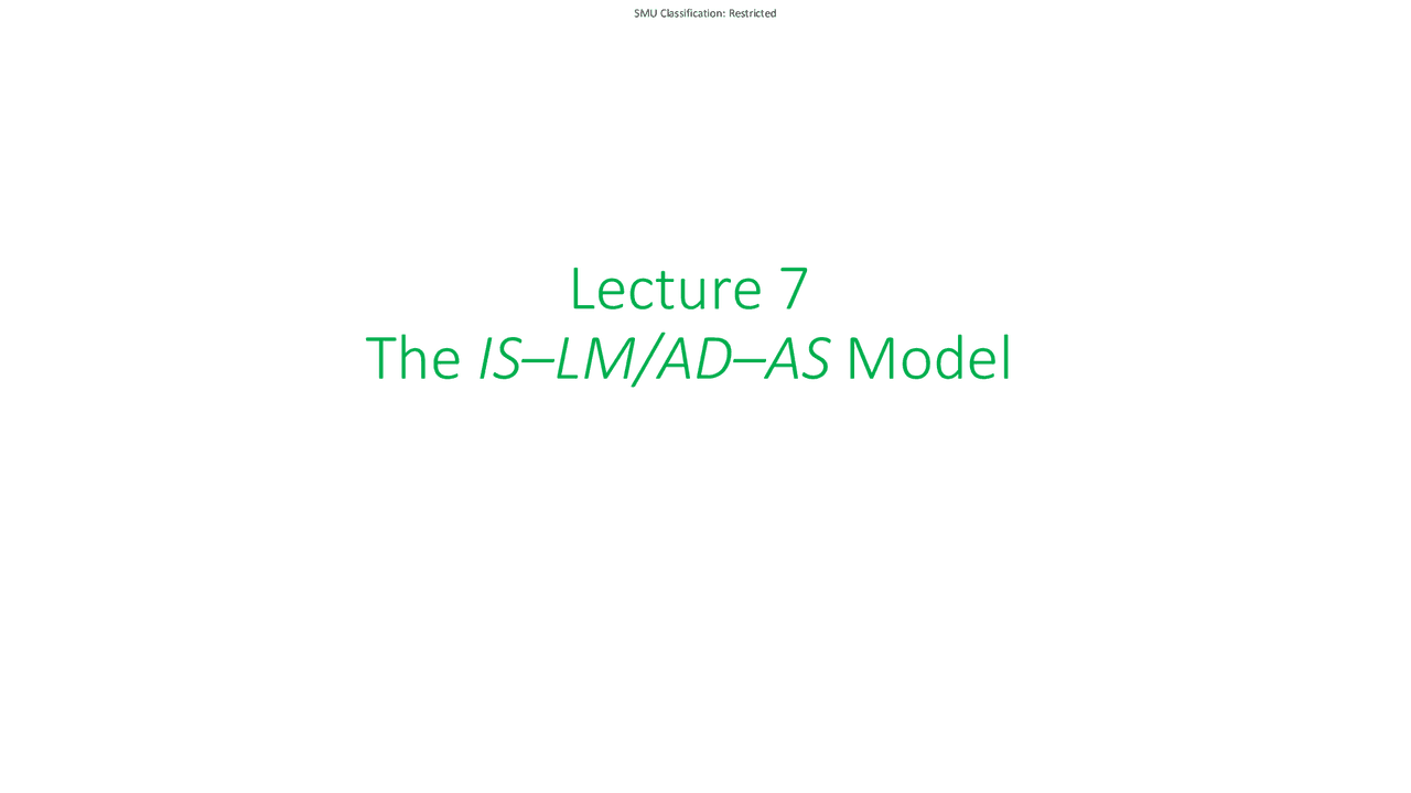 Econs112 Lecture Notes Lecture Notes Economics Docsity